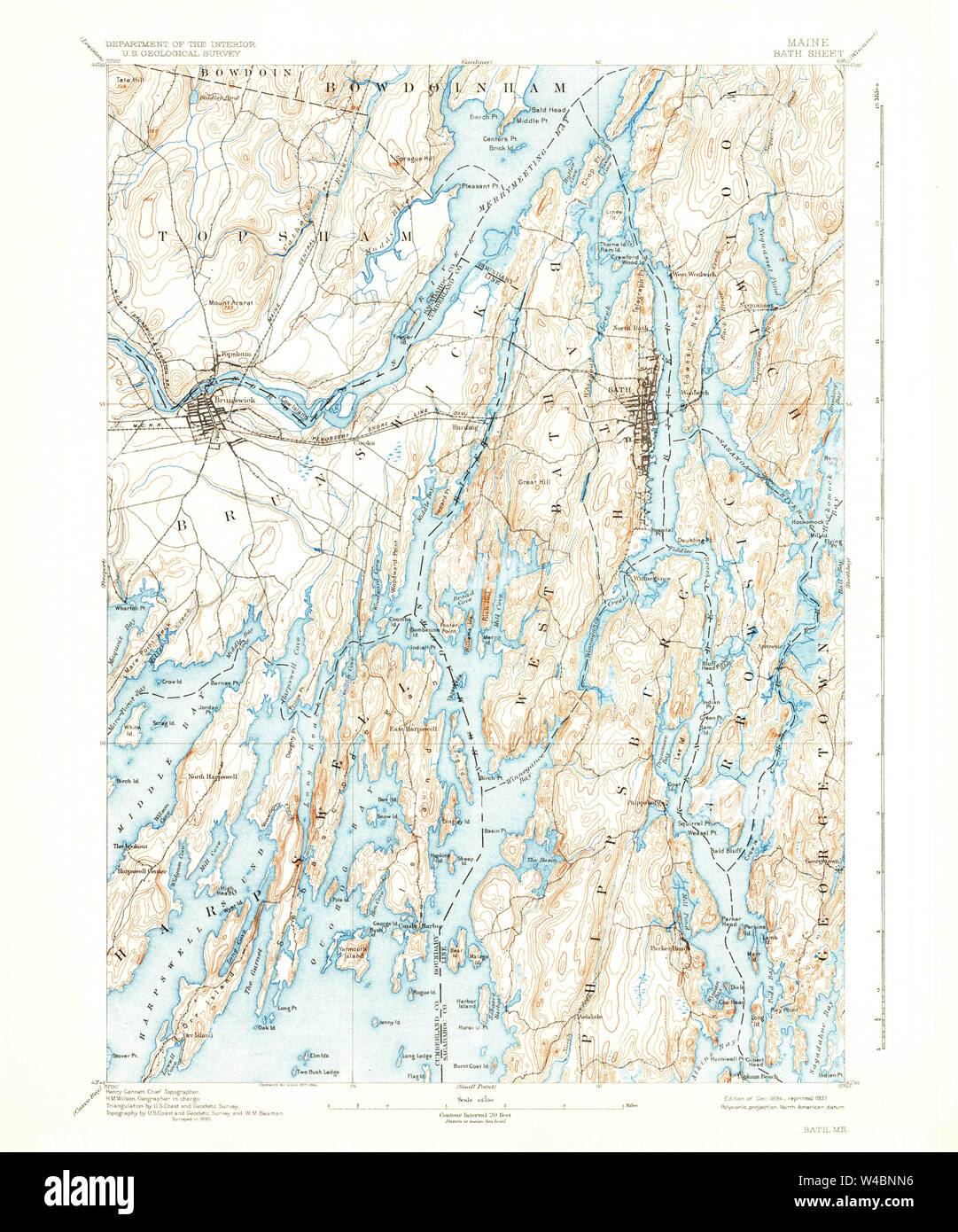 Map of bath maine hi-res stock photography and images - Alamy