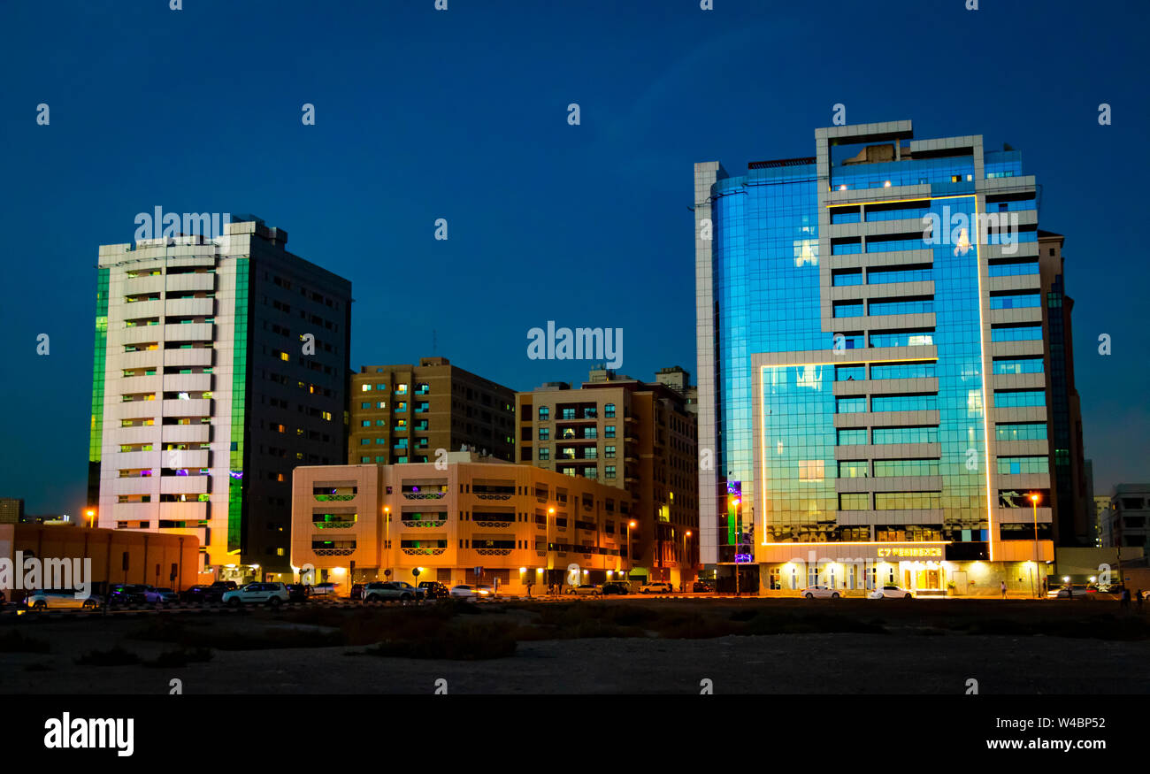 Dubai, UAE - December 1, 2018: View of the beautiful modern high-rise ...