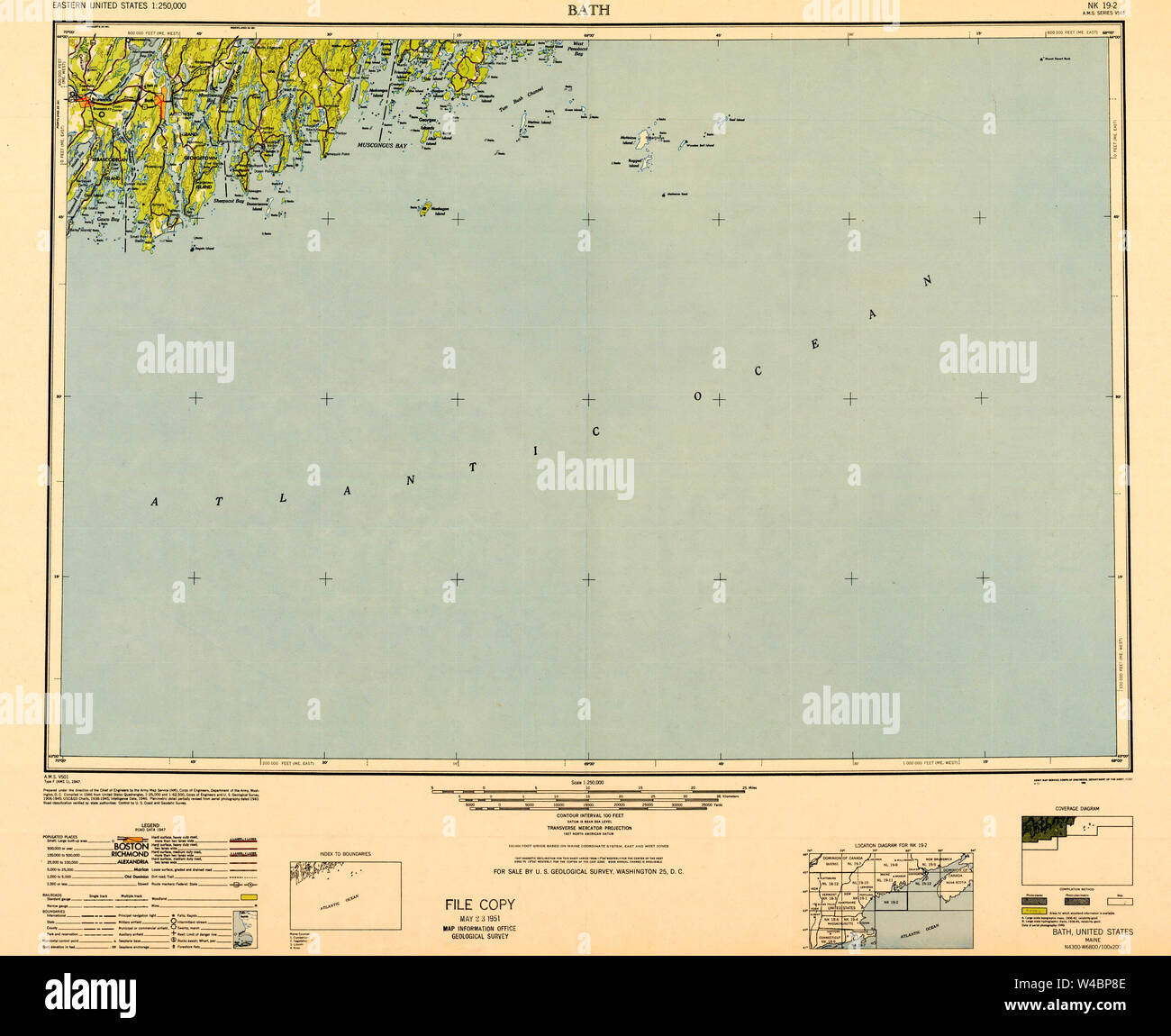 Bath maine map hi-res stock photography and images - Alamy