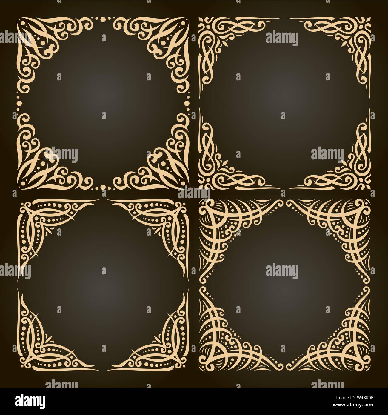 Vector set of decorative golden frames Stock Vector Image & Art - Alamy