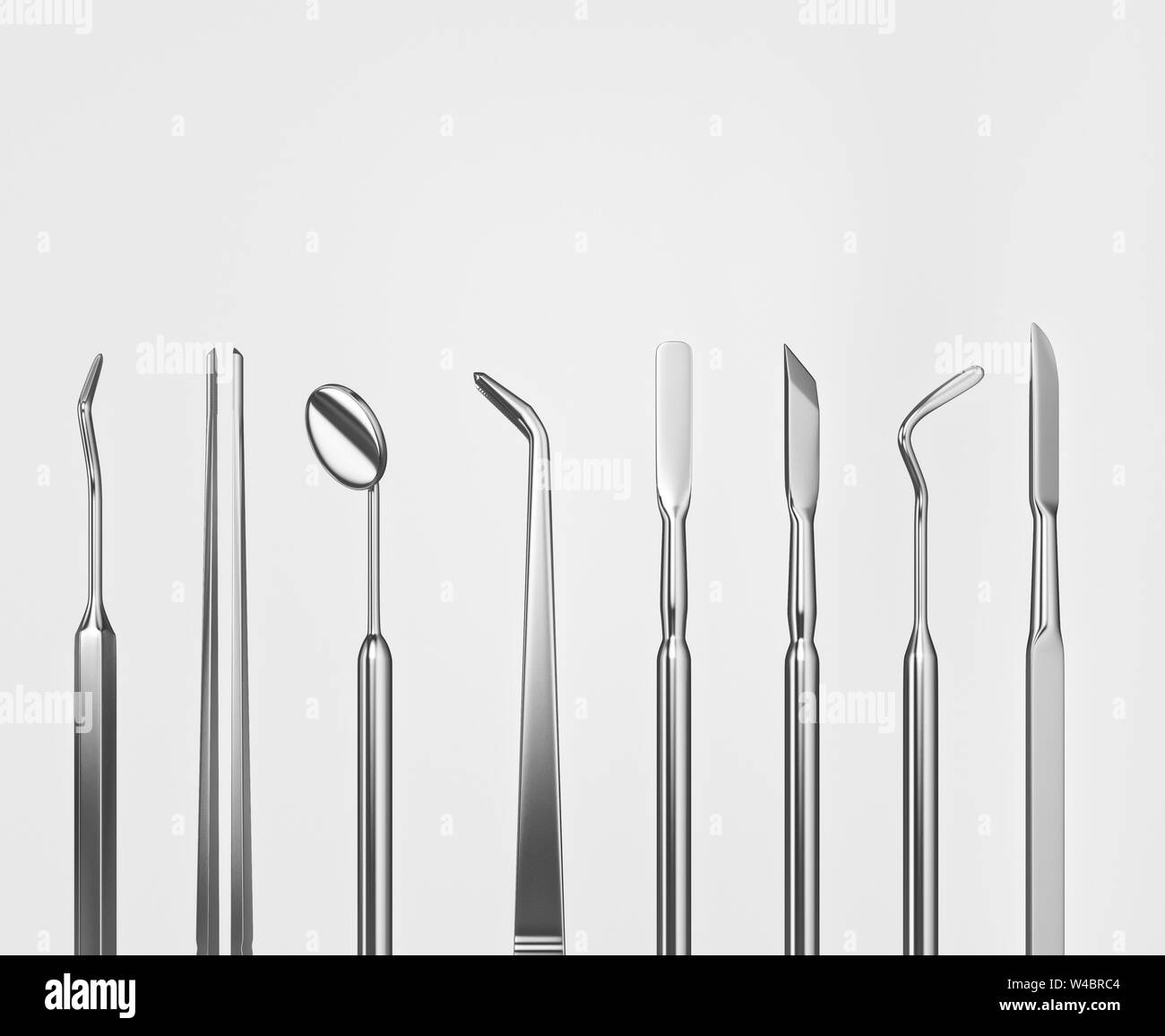 Image of a tooth on a white background with a dentist's tools. Dentist ...