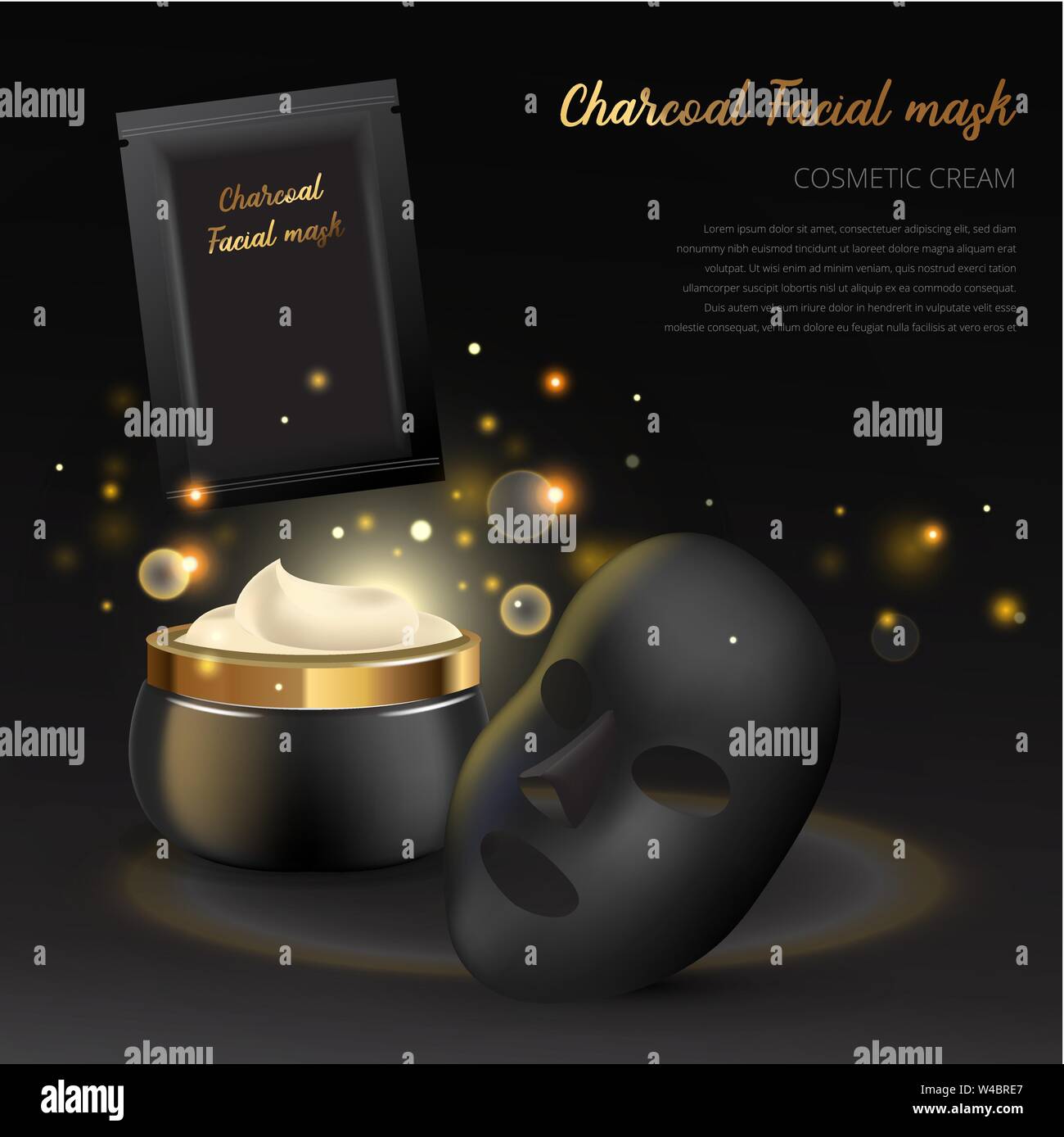 Advertising design concept of Cosmetic package of facial charcoal anti ...