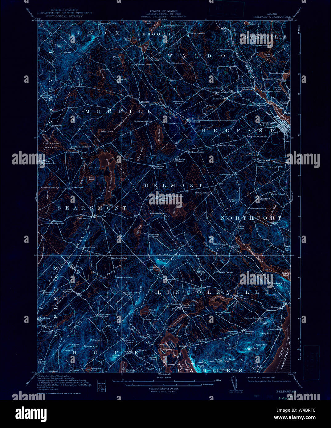 Map Of Belfast Maine High Resolution Stock Photography and Images - Alamy