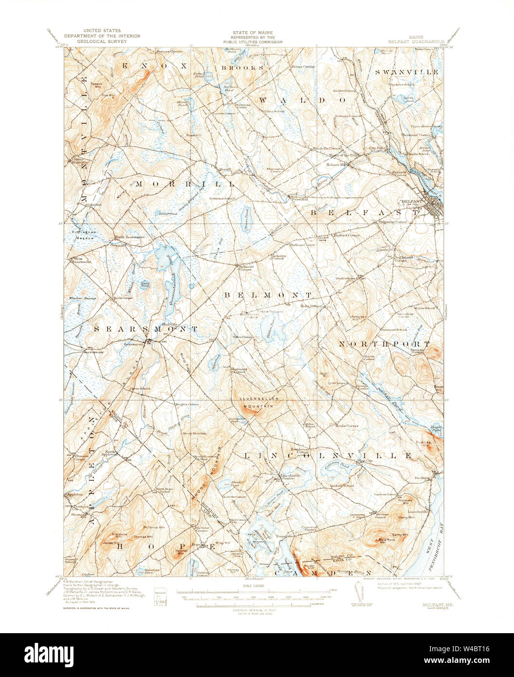 Map of belfast maine hi-res stock photography and images - Alamy