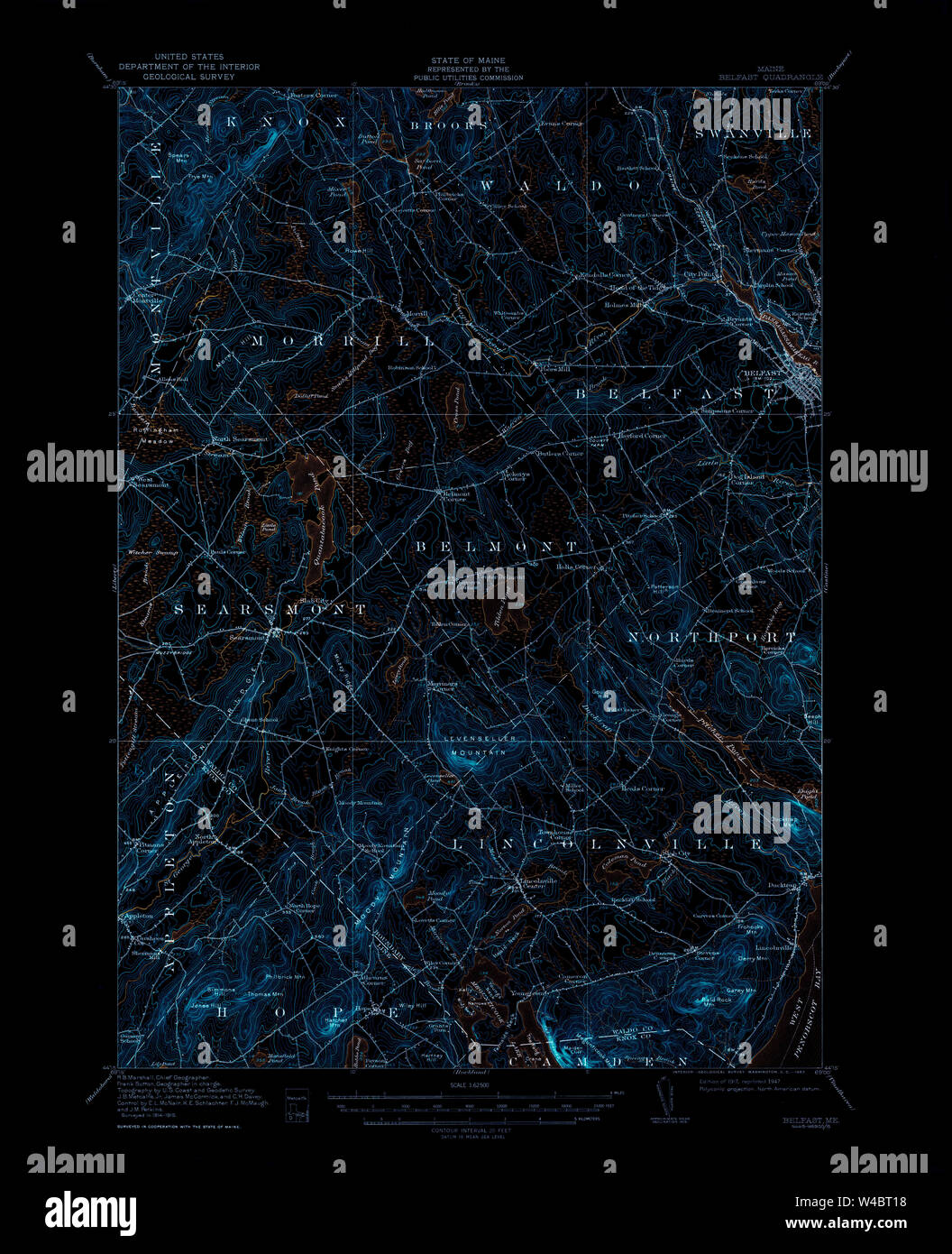 Map of belfast maine hi-res stock photography and images - Alamy