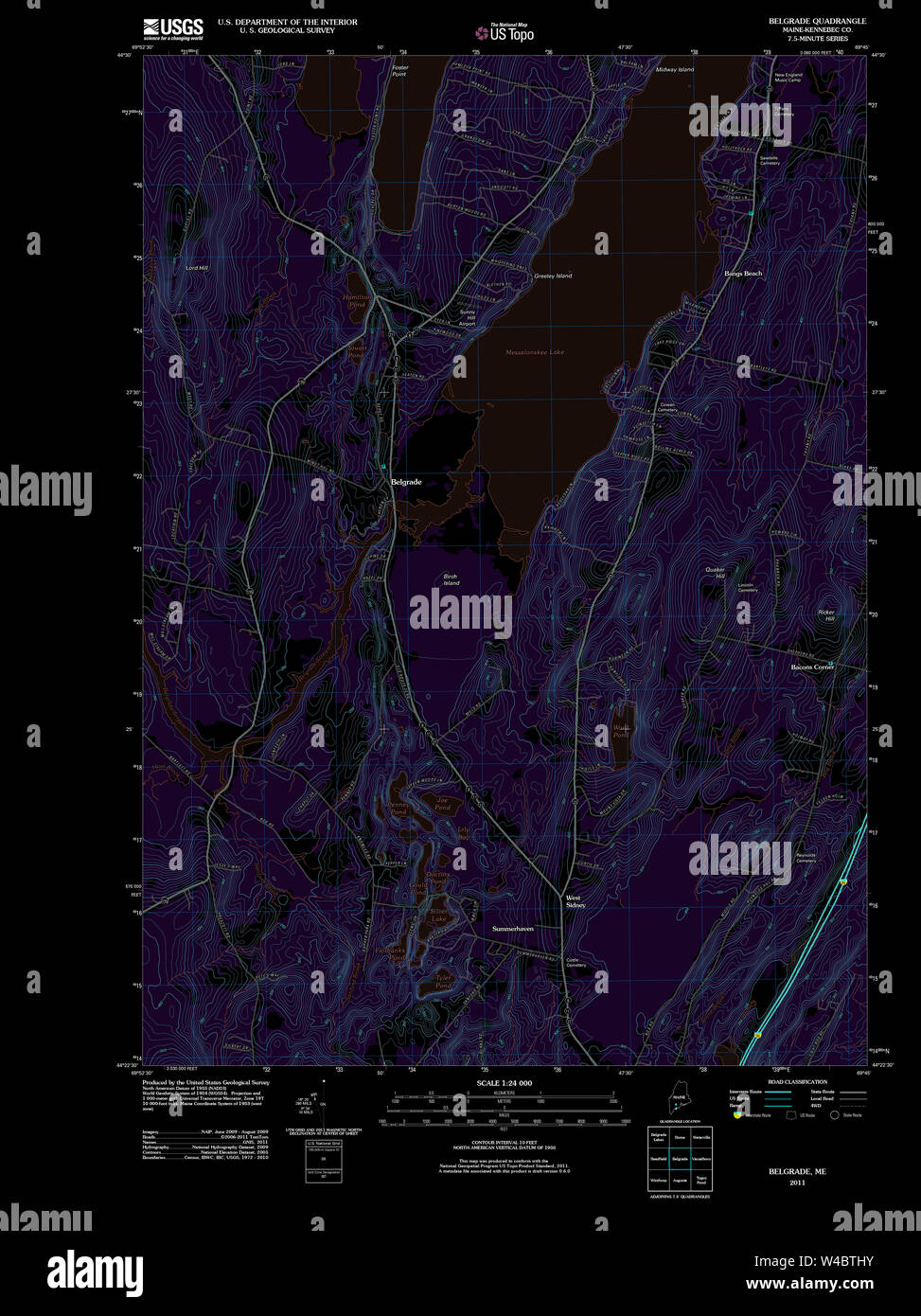 Map of belgrade maine hi-res stock photography and images - Alamy