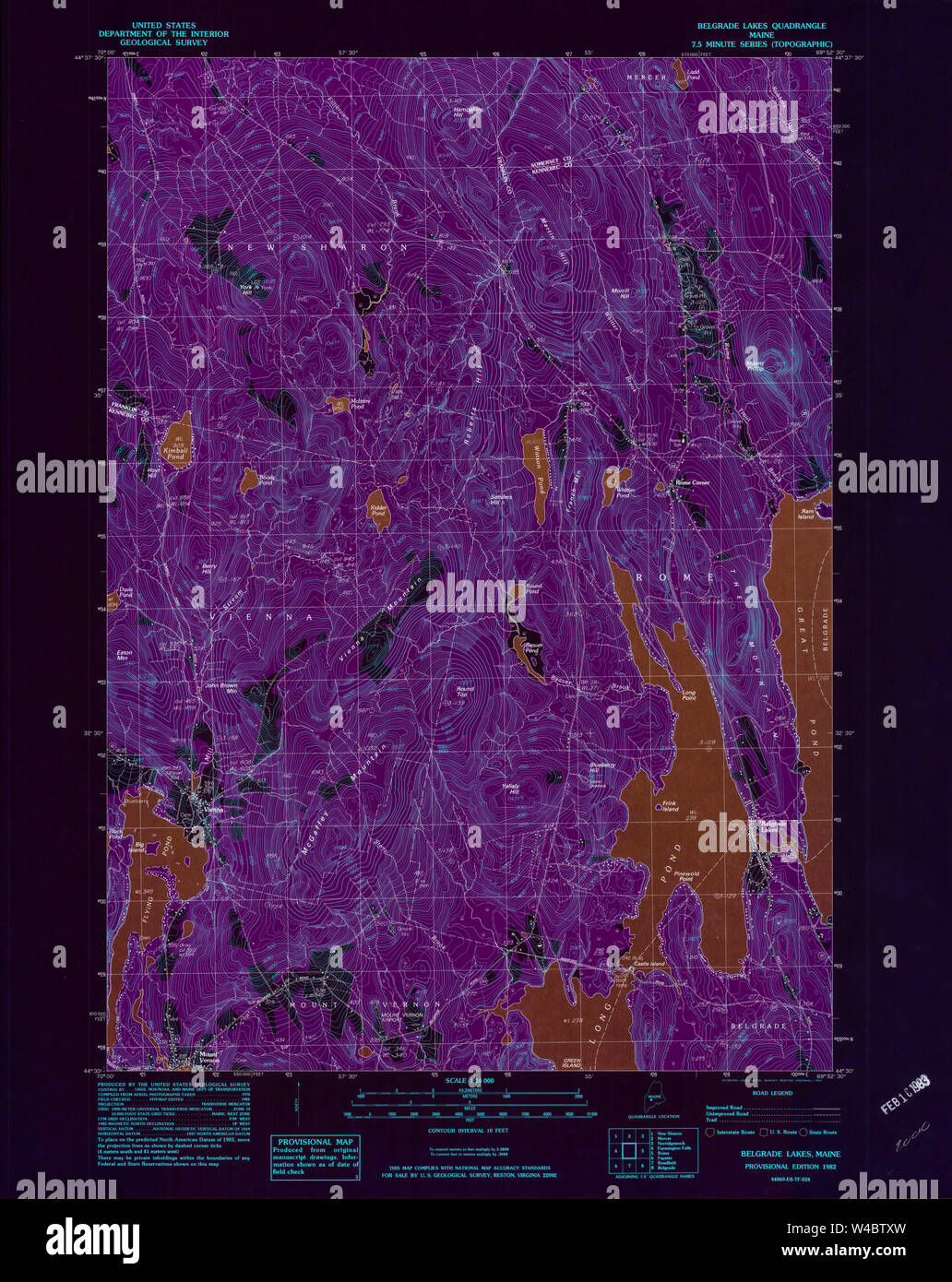 Map of belgrade maine hi-res stock photography and images - Alamy