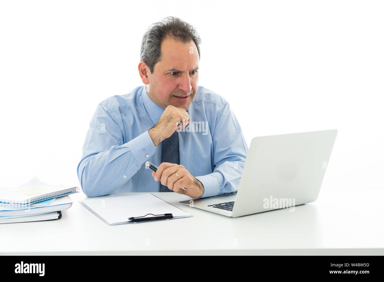 Angry and frustrated middle aged businessman overworked, upset and ...