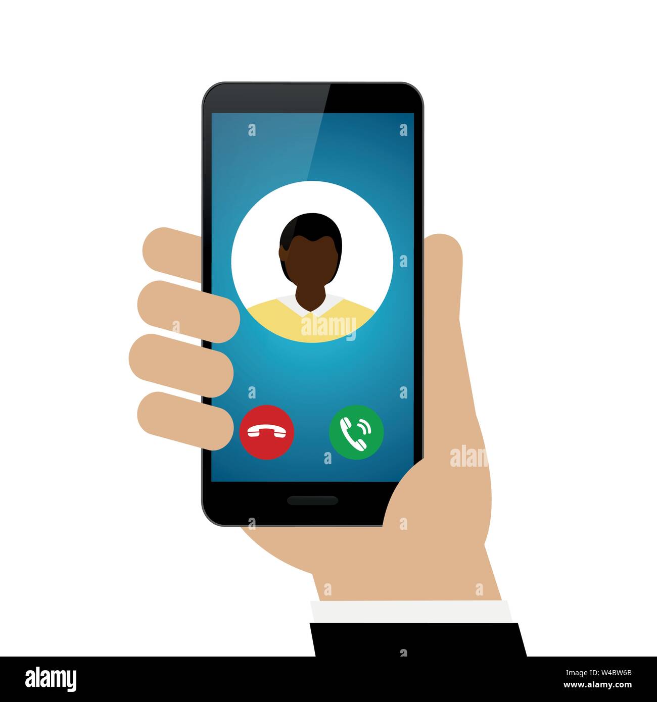 person calling with smartphone avatar isolated on white background ...