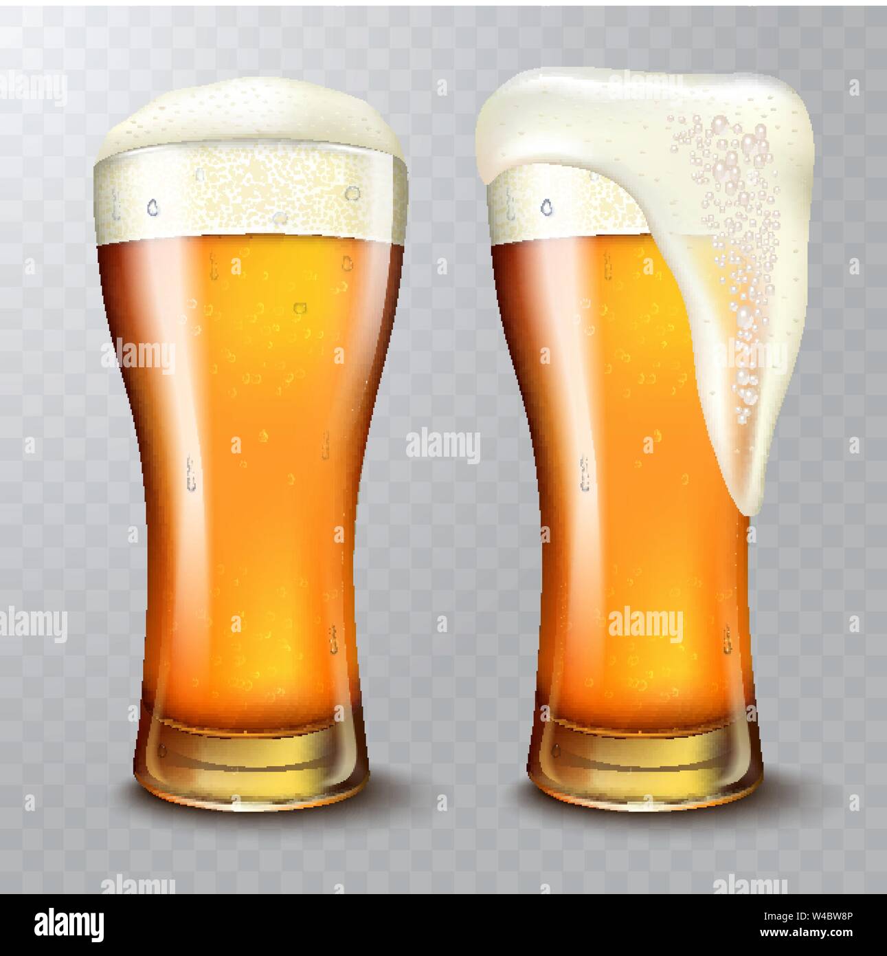 Wheat beer ads, beer glass with attractive beer, 3d illustration on ...