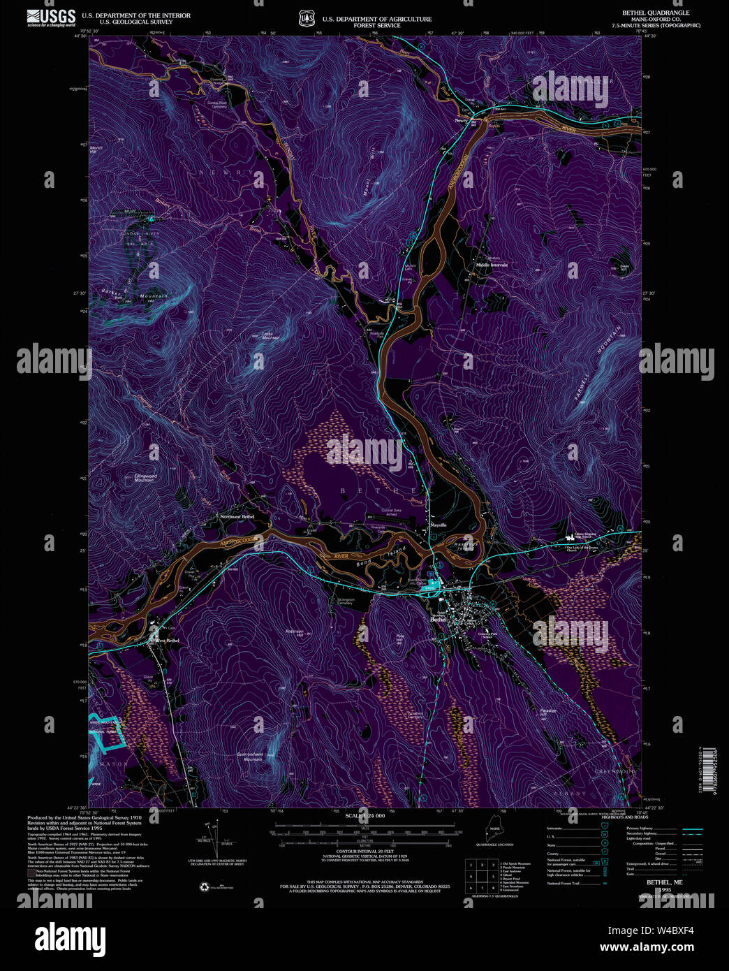 Maine USGS Historical Map Bethel 104916 1995 24000 Inversion ...