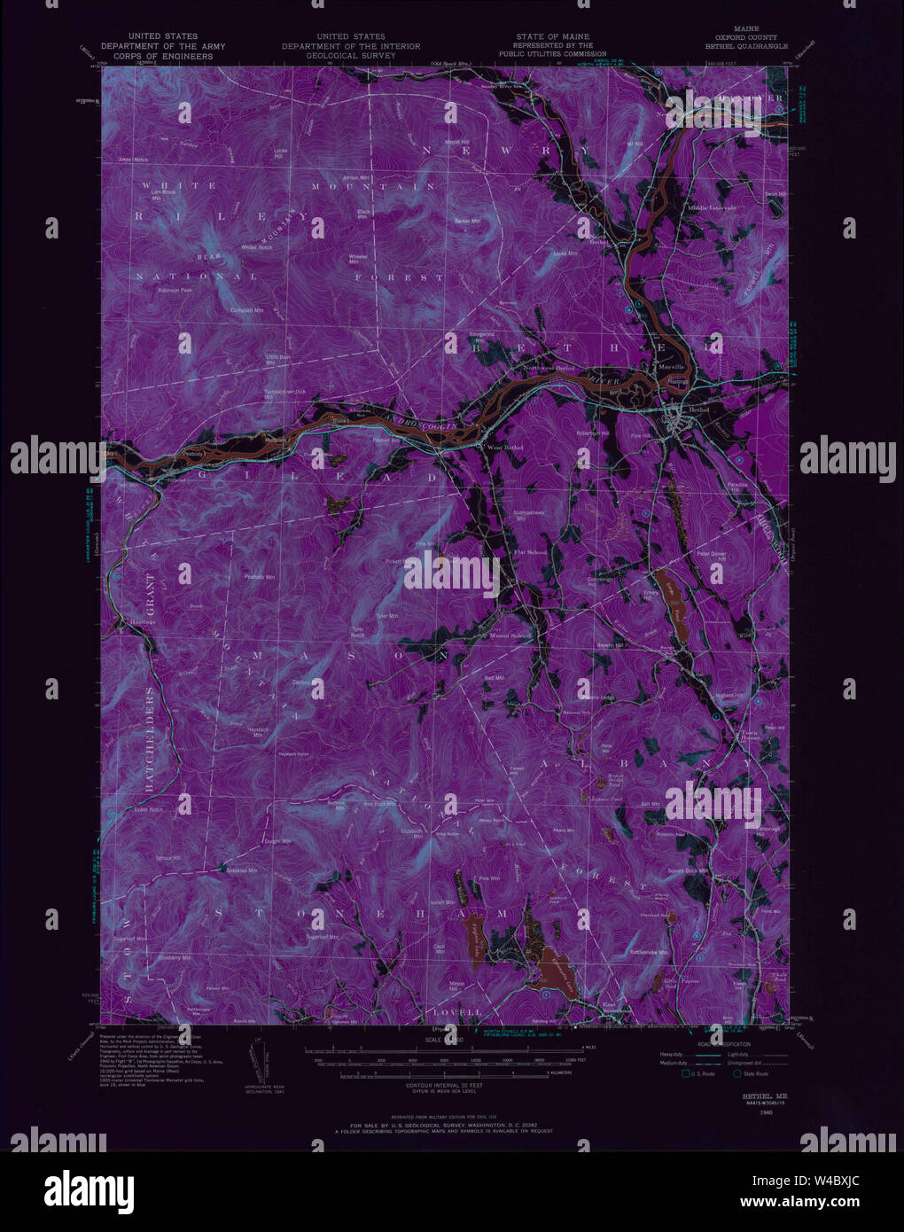 Maine USGS Historical Map Bethel 306466 1940 62500 Inversion ...