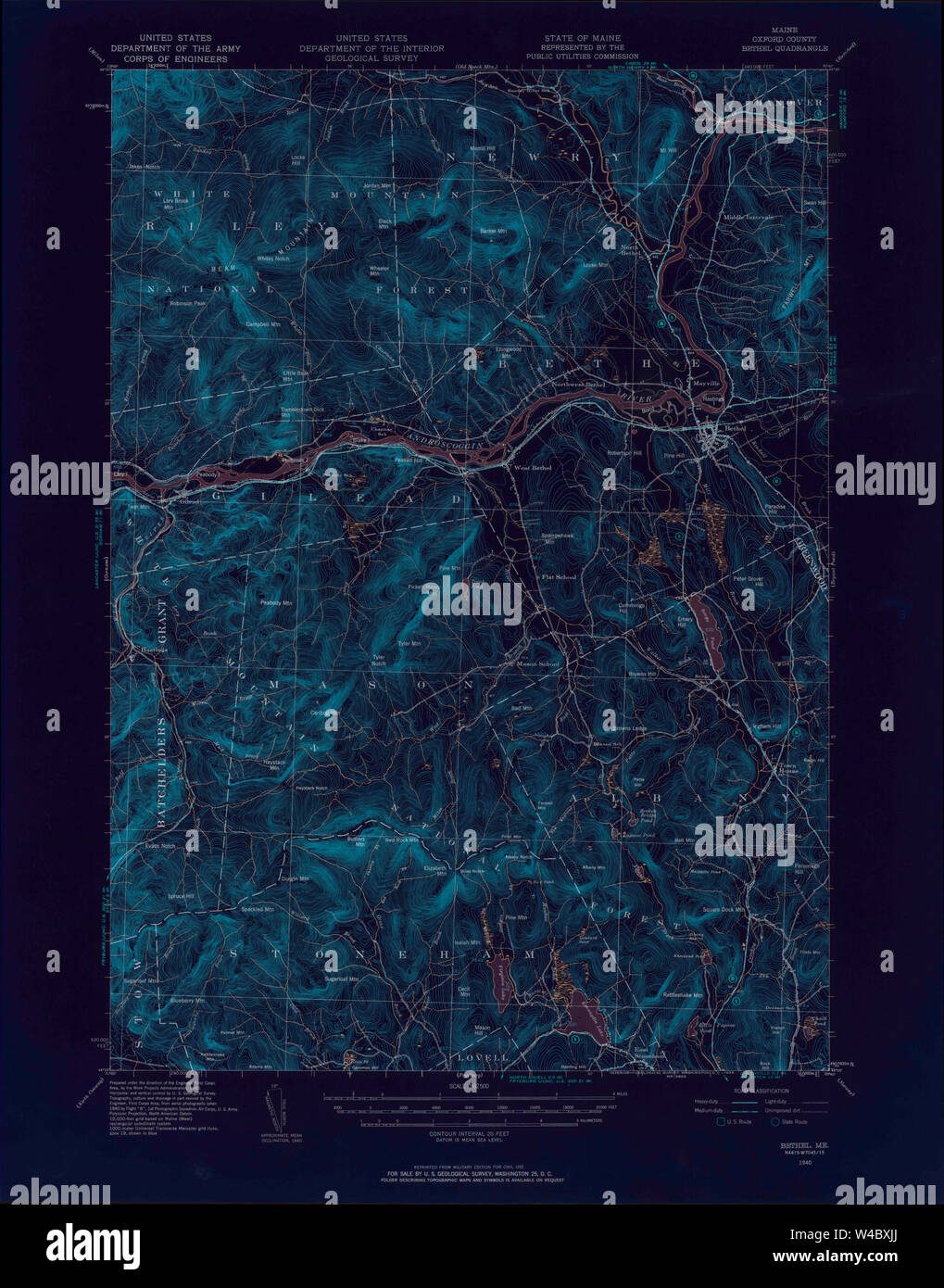 Maine USGS Historical Map Bethel 306467 1940 62500 Inversion ...