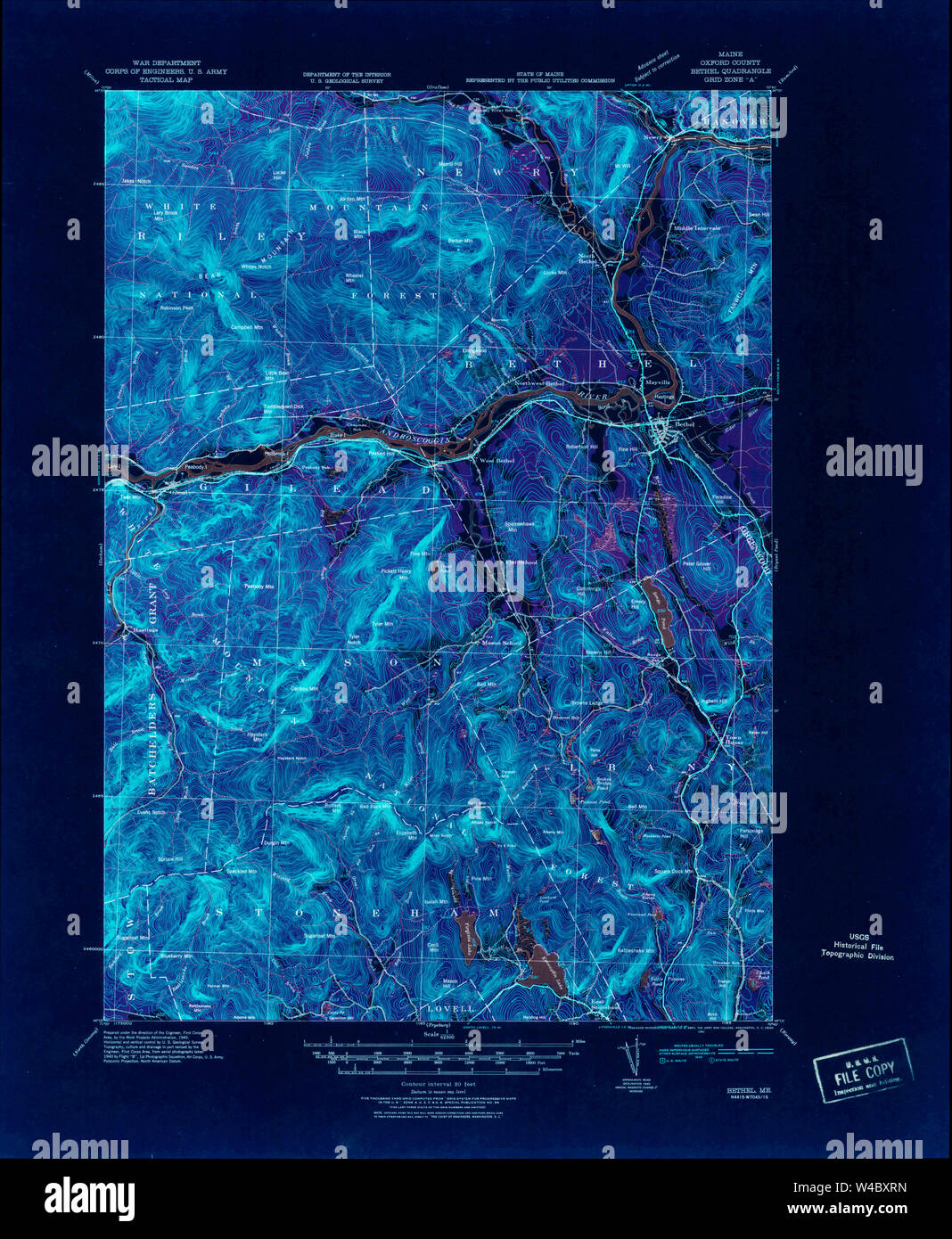 Maine USGS Historical Map Bethel 460191 1941 62500 Inversion ...
