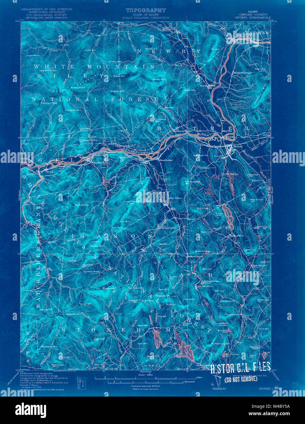 Maine USGS Historical Map Bethel 807379 1914 62500 Inversion ...