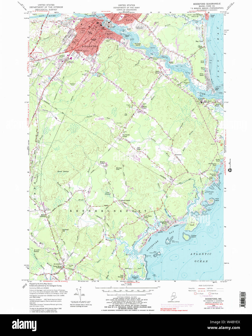 Maine USGS Historical Map Biddeford 104920 1956 24000 Restoration Stock ...