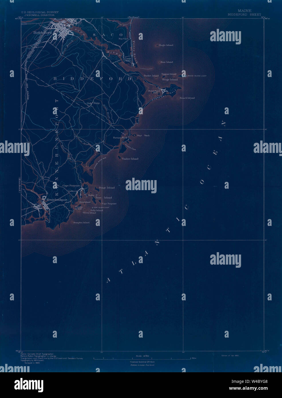 Maine USGS Historical Map Biddeford 306468 1893 62500 Inversion ...