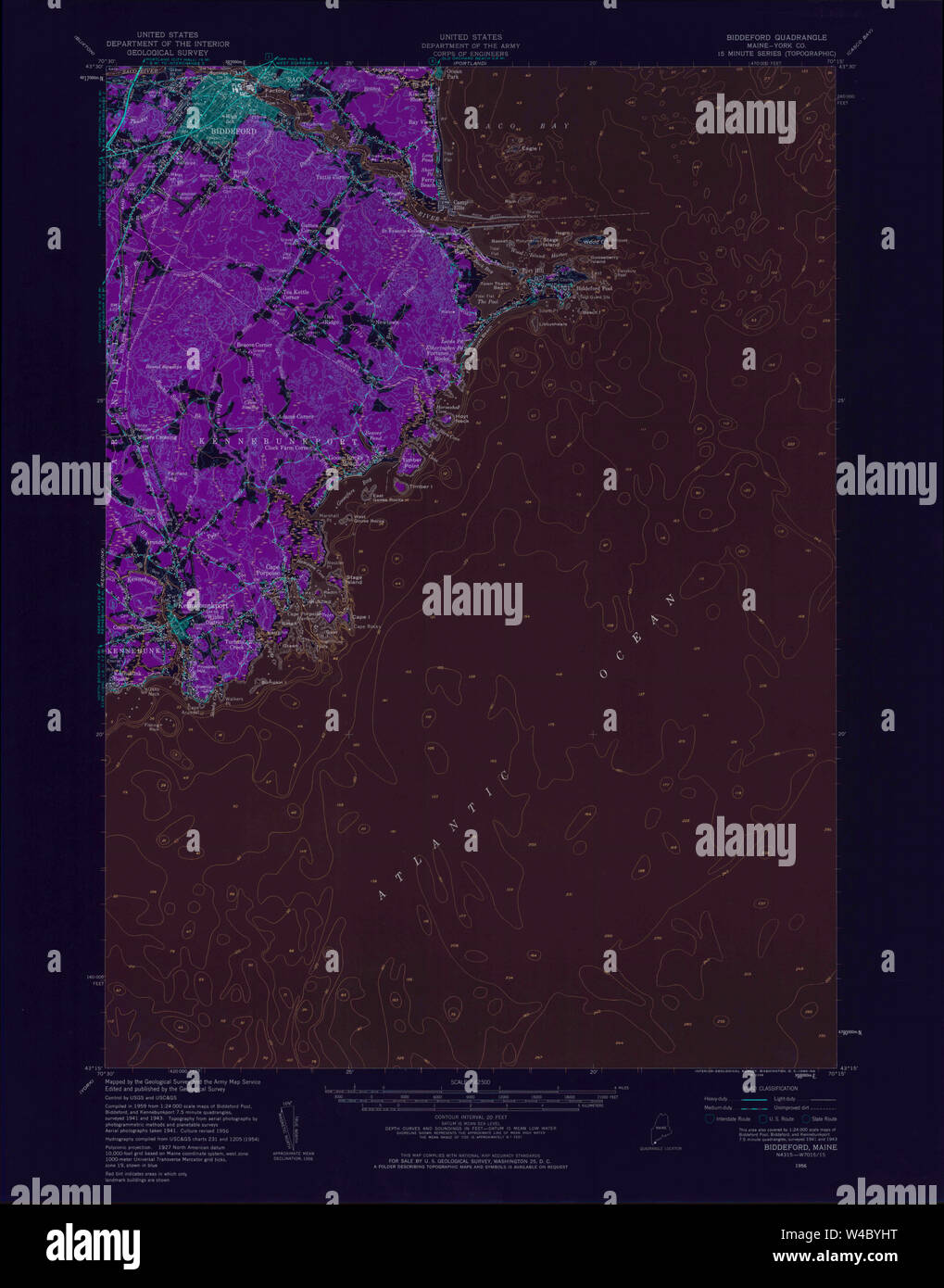 Map of biddeford hi-res stock photography and images - Alamy