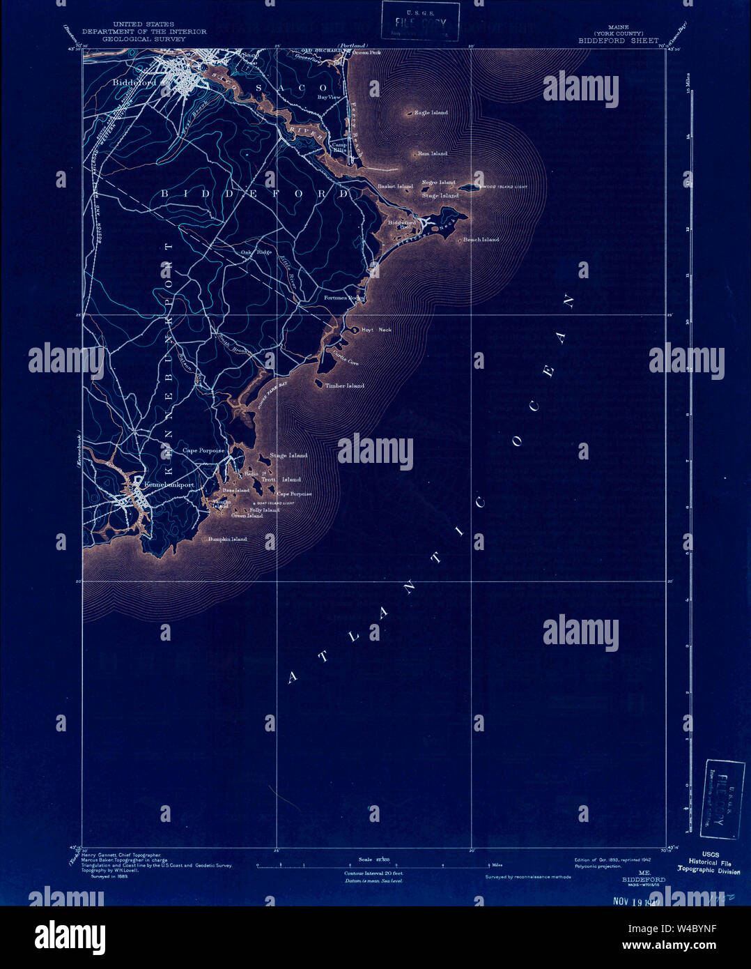 Map of biddeford hi-res stock photography and images - Alamy