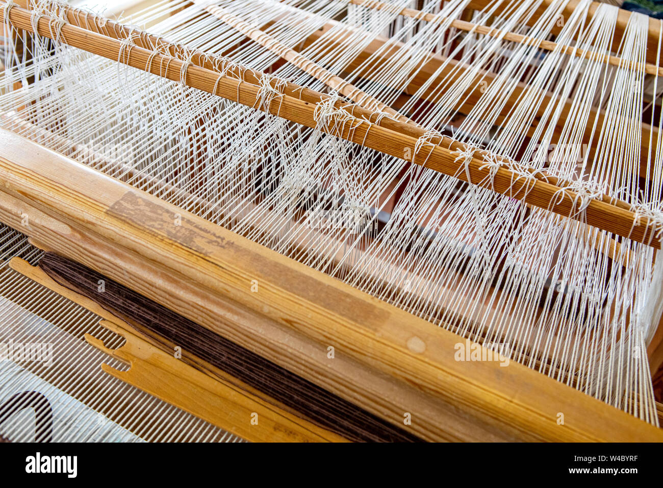 A wooden weaving loom Stock Photo - Alamy