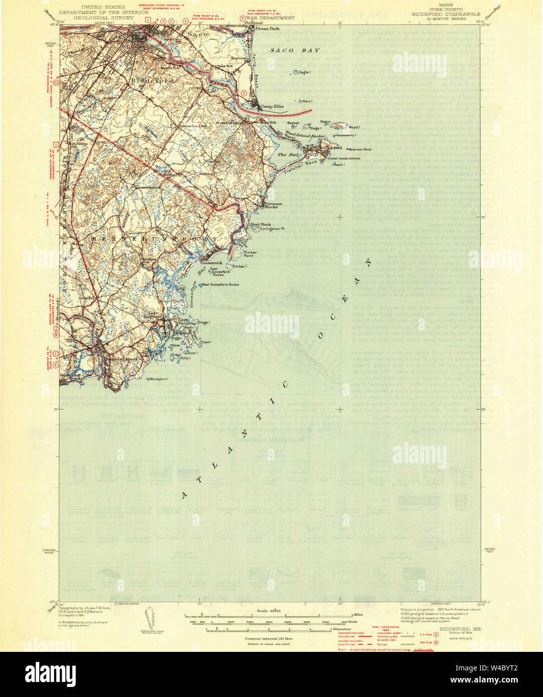 Map of biddeford hi-res stock photography and images - Alamy