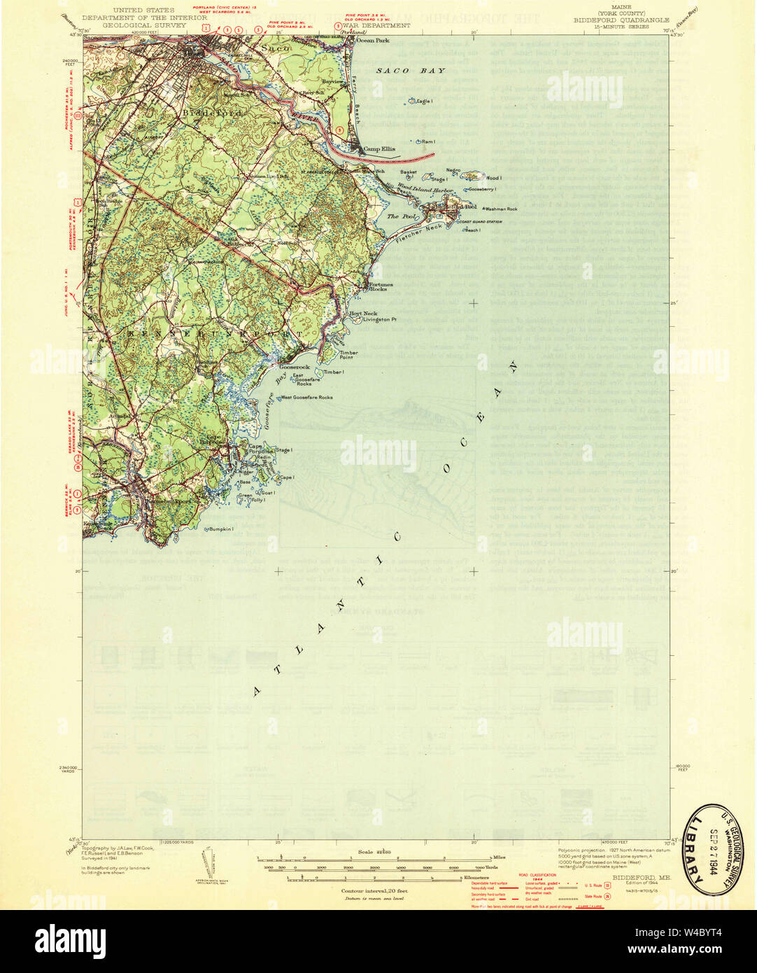 Map of biddeford hi-res stock photography and images - Alamy