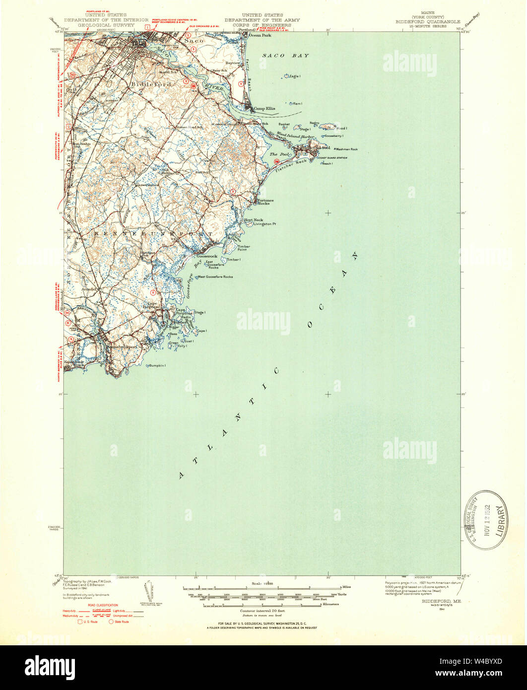 Map of biddeford hi-res stock photography and images - Alamy