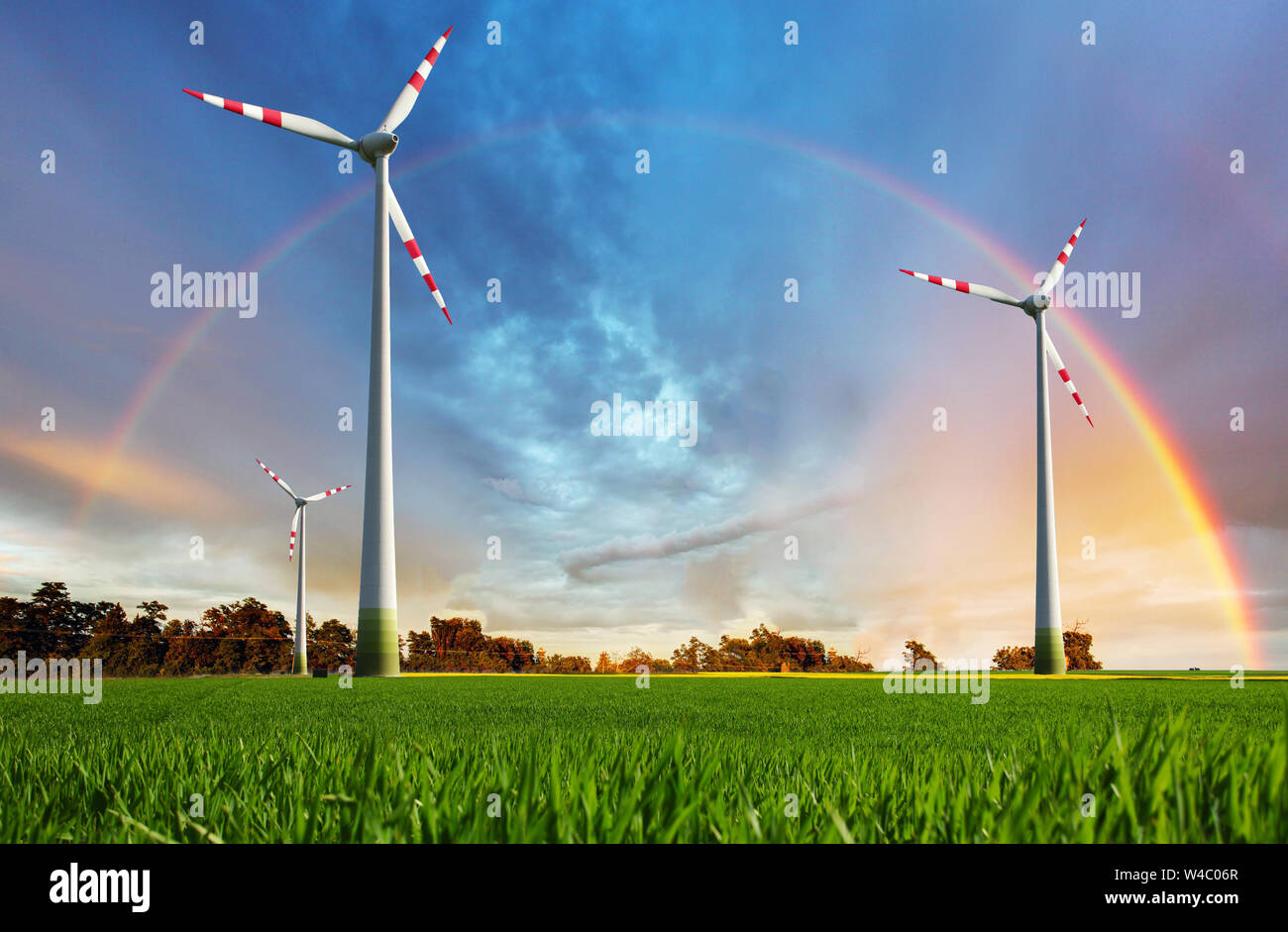 Wind power plant - eco energy Stock Photo - Alamy