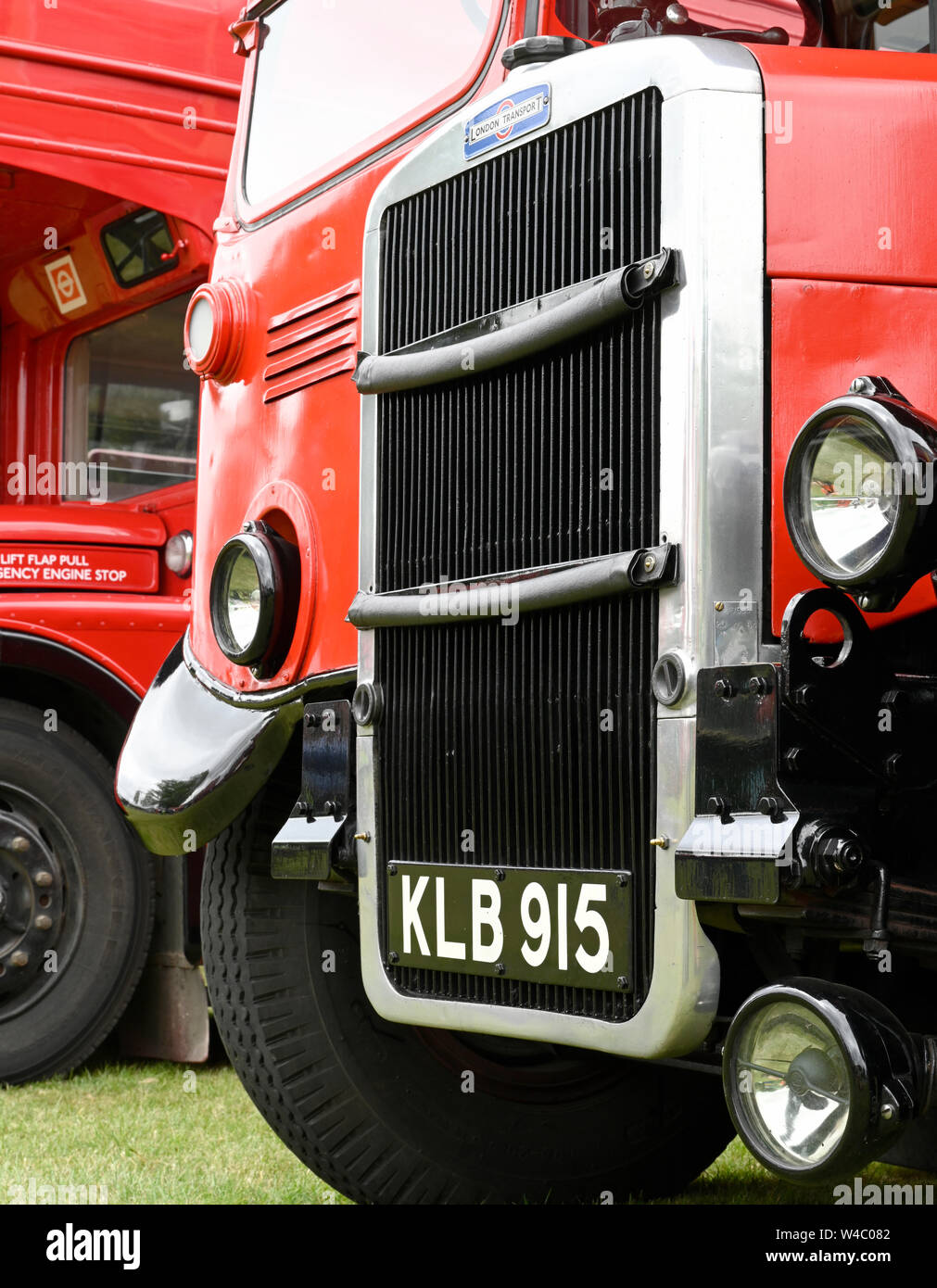 Line up of vintage buses on display at the Alton Annual Bus Show, Alton ...
