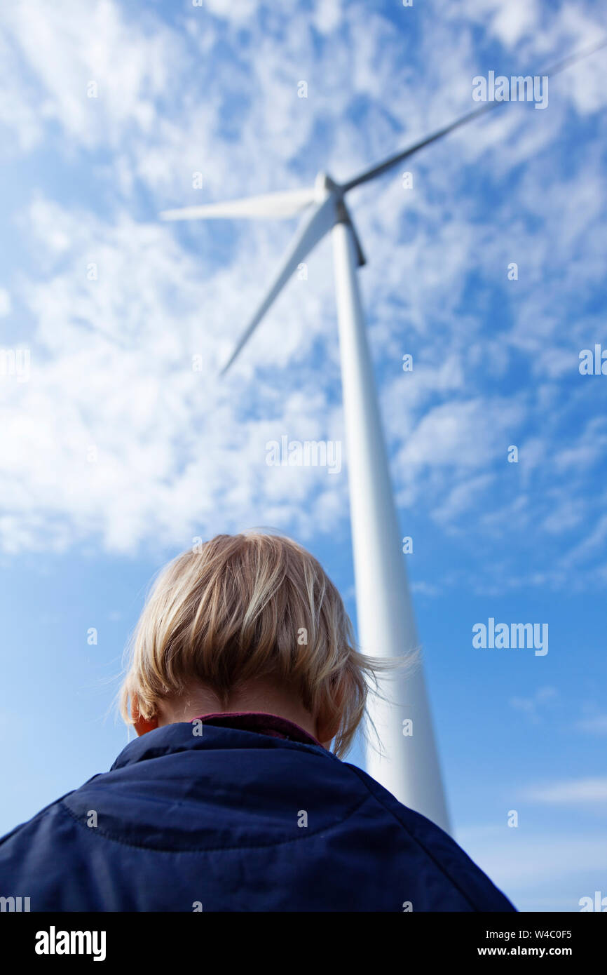 Children with wind turbines hi-res stock photography and images - Alamy