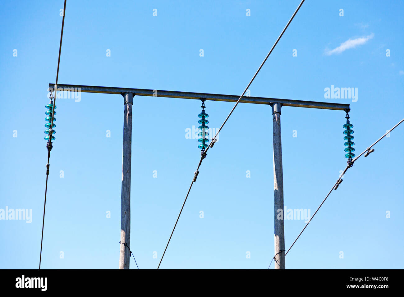 electric poles with wires and transformers Stock Photo - Alamy