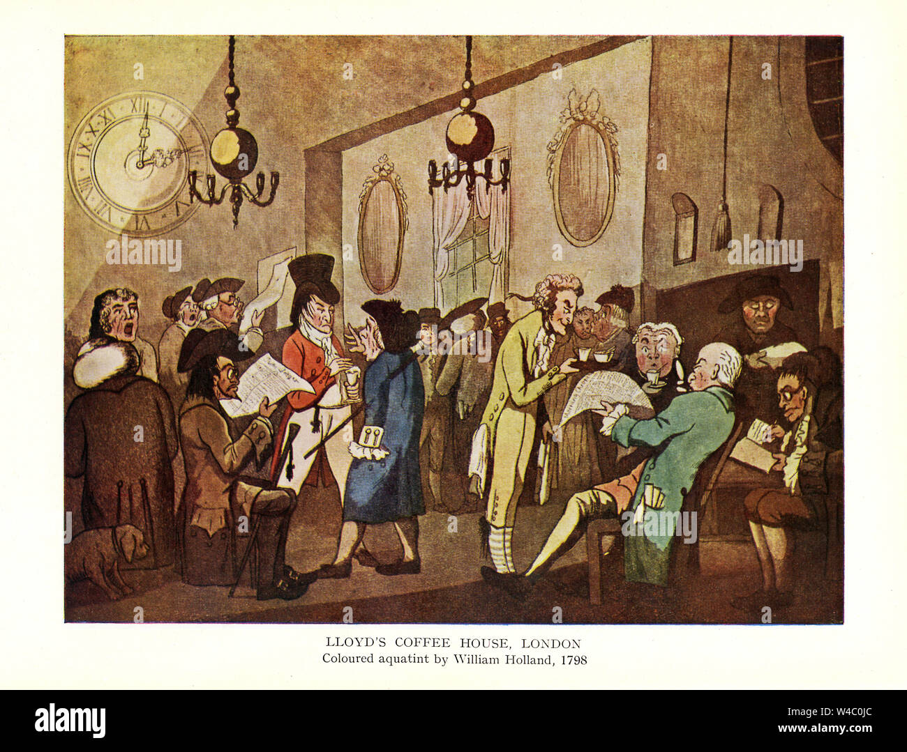 Lloyds Coffee House, 1798 engraving by William Holland of the ...