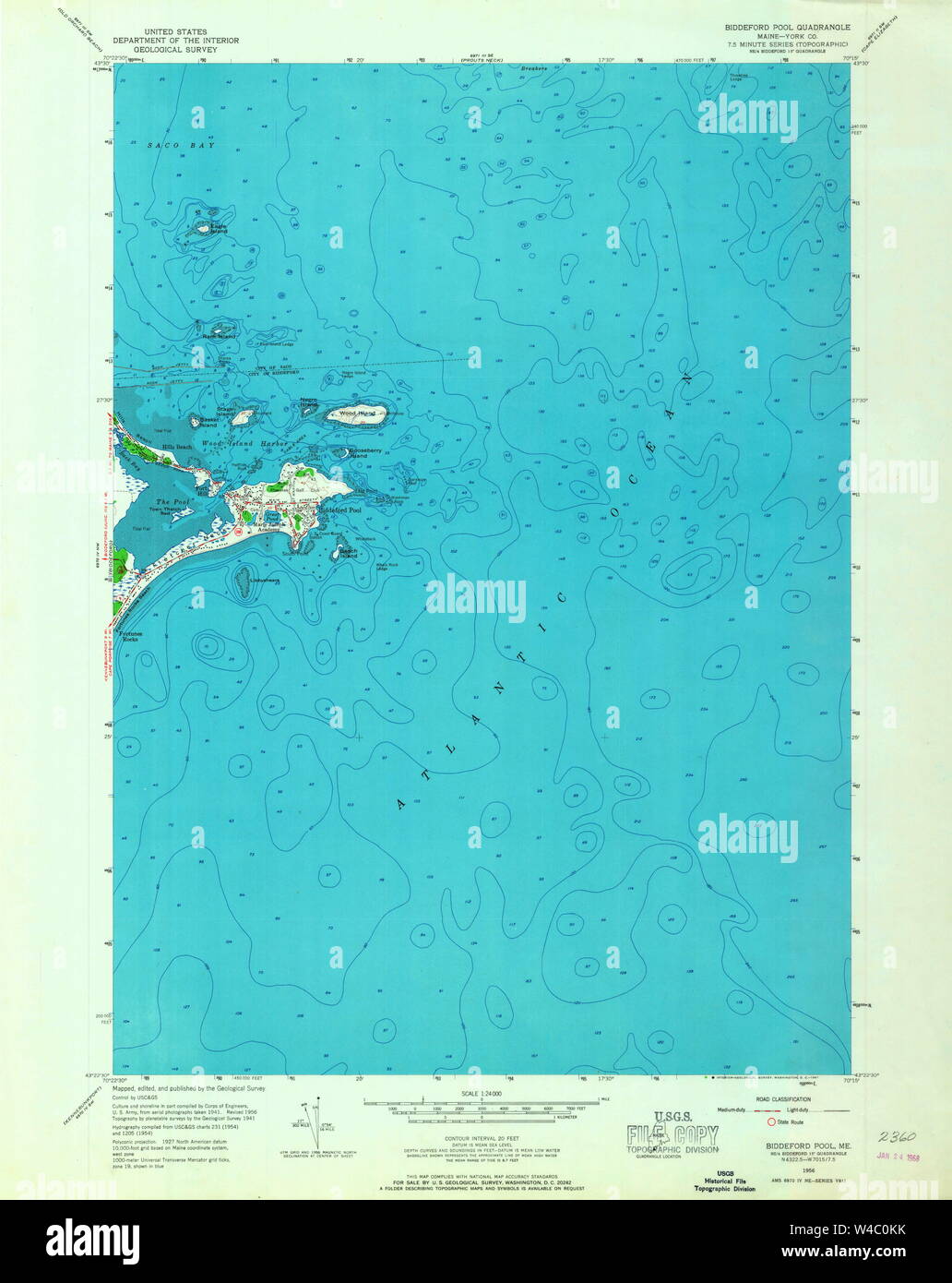 Maine USGS Historical Map Biddeford Pool 806511 1956 24000 Restoration ...