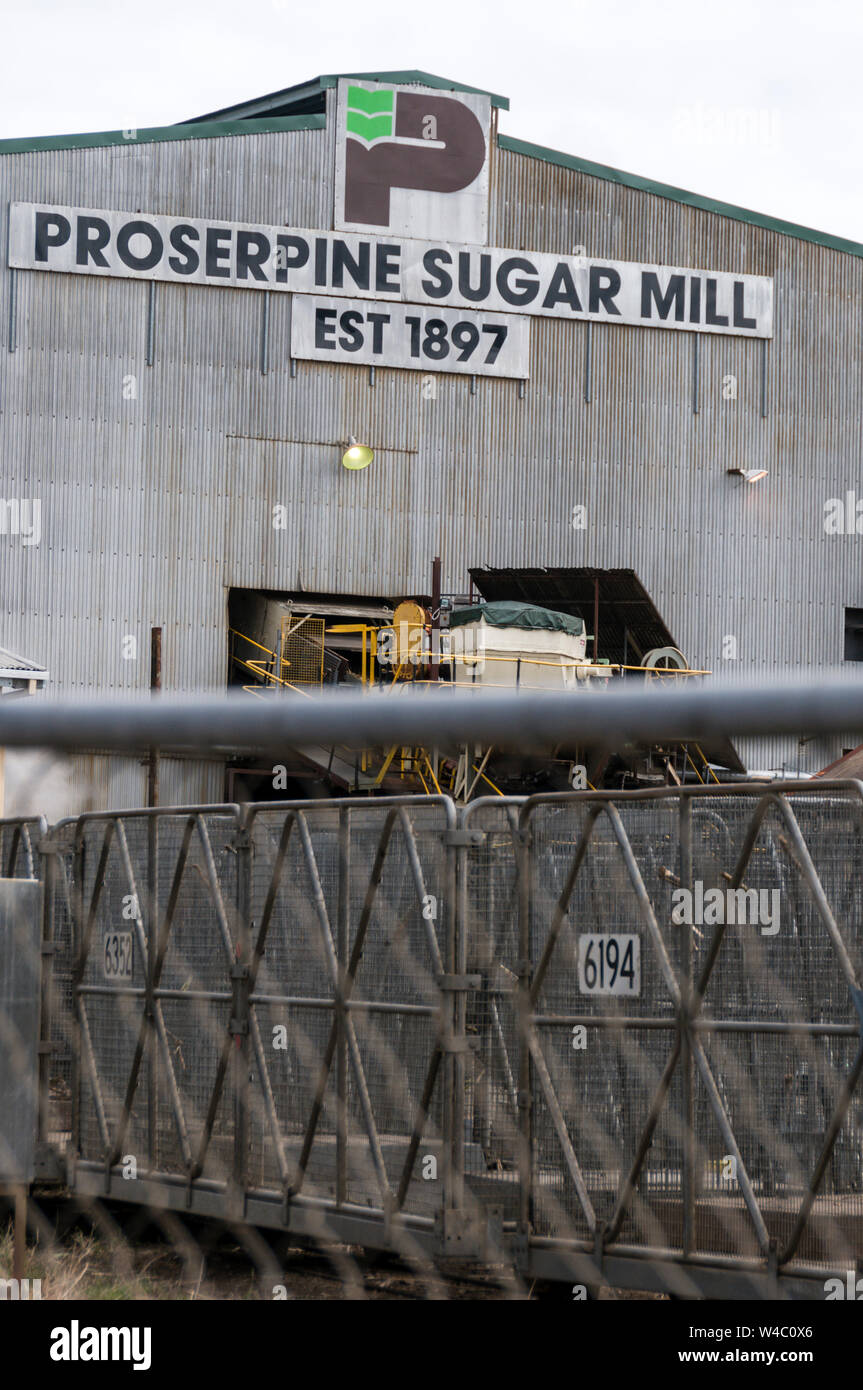 Proserpine Sugar Mill with its sugar cane train marshalling yard at ...