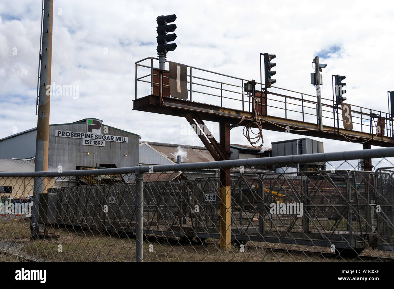 Proserpine Sugar Mill with its sugar cane train marshalling yard at ...