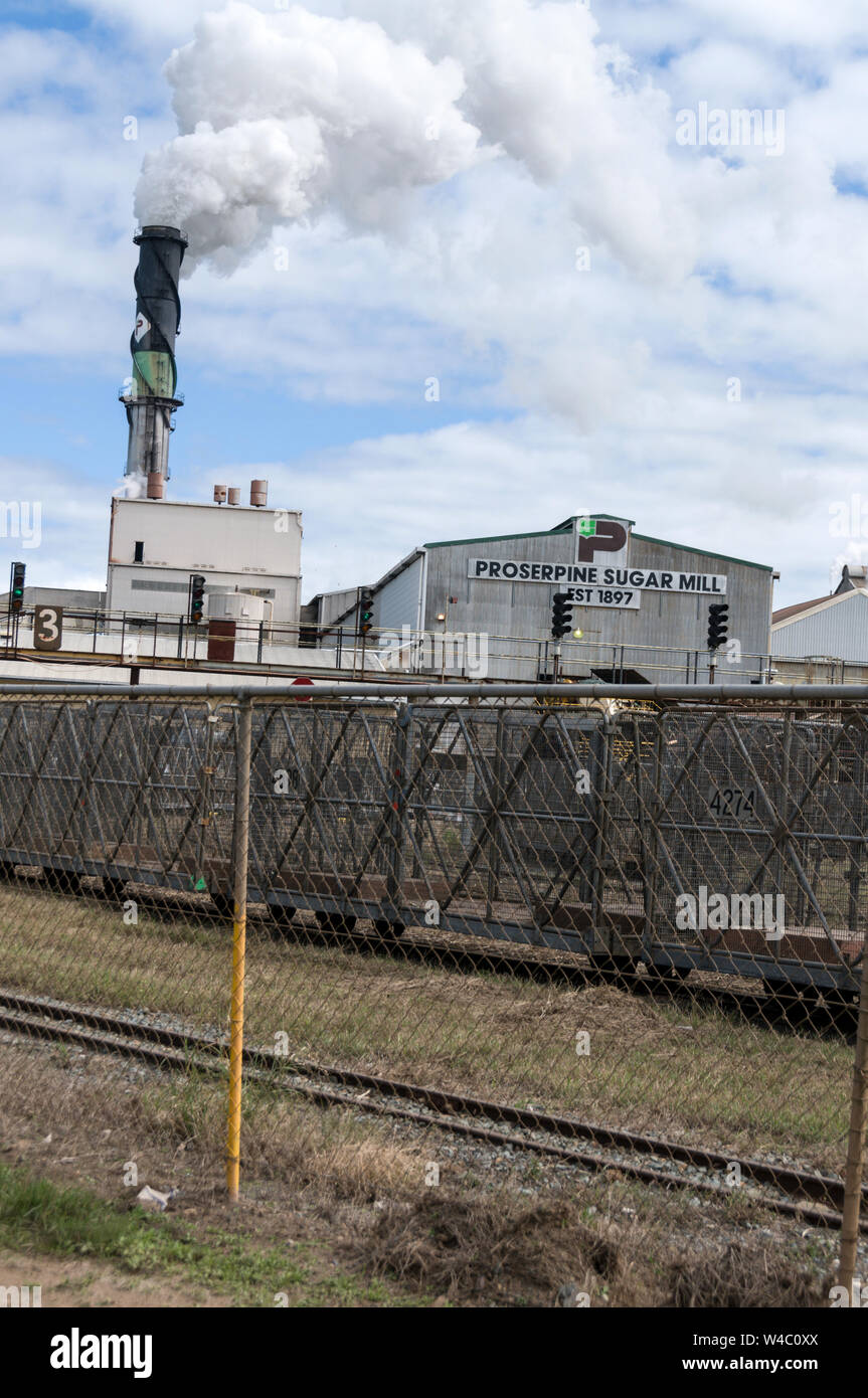 Proserpine Sugar Mill with its sugar cane train marshalling yard at ...