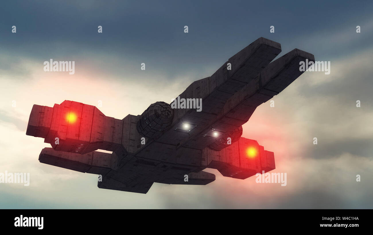 3d rendering. Futuristic unidentified flying object Stock Photo - Alamy