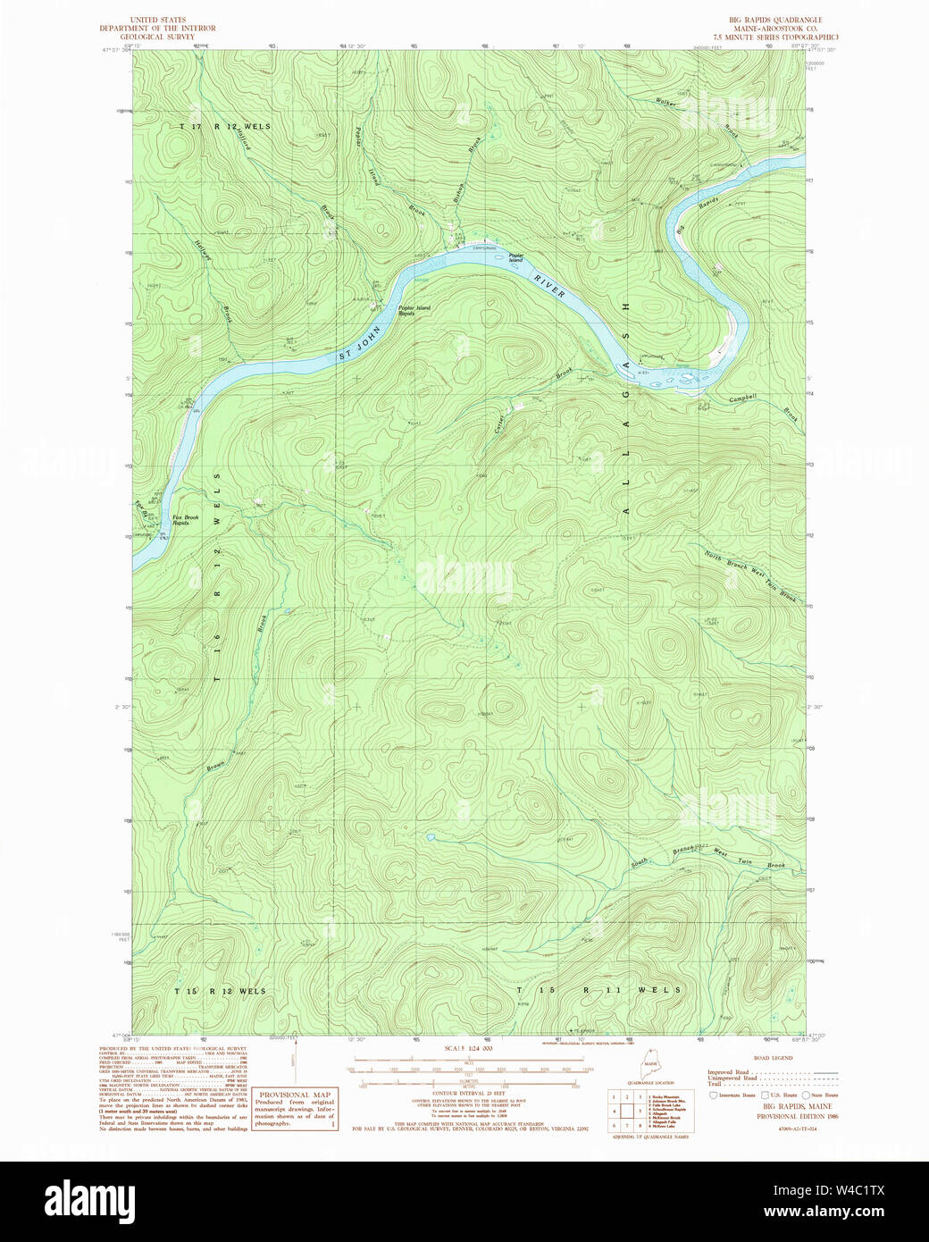 Map of big rapids Cut Out Stock Images & Pictures - Alamy