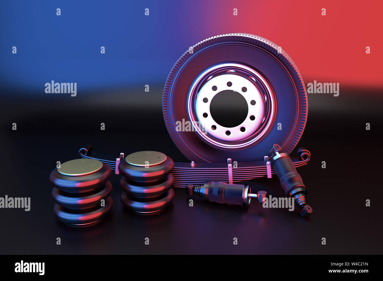 Many new auto parts for commercial transport truck. Spare parts for ...