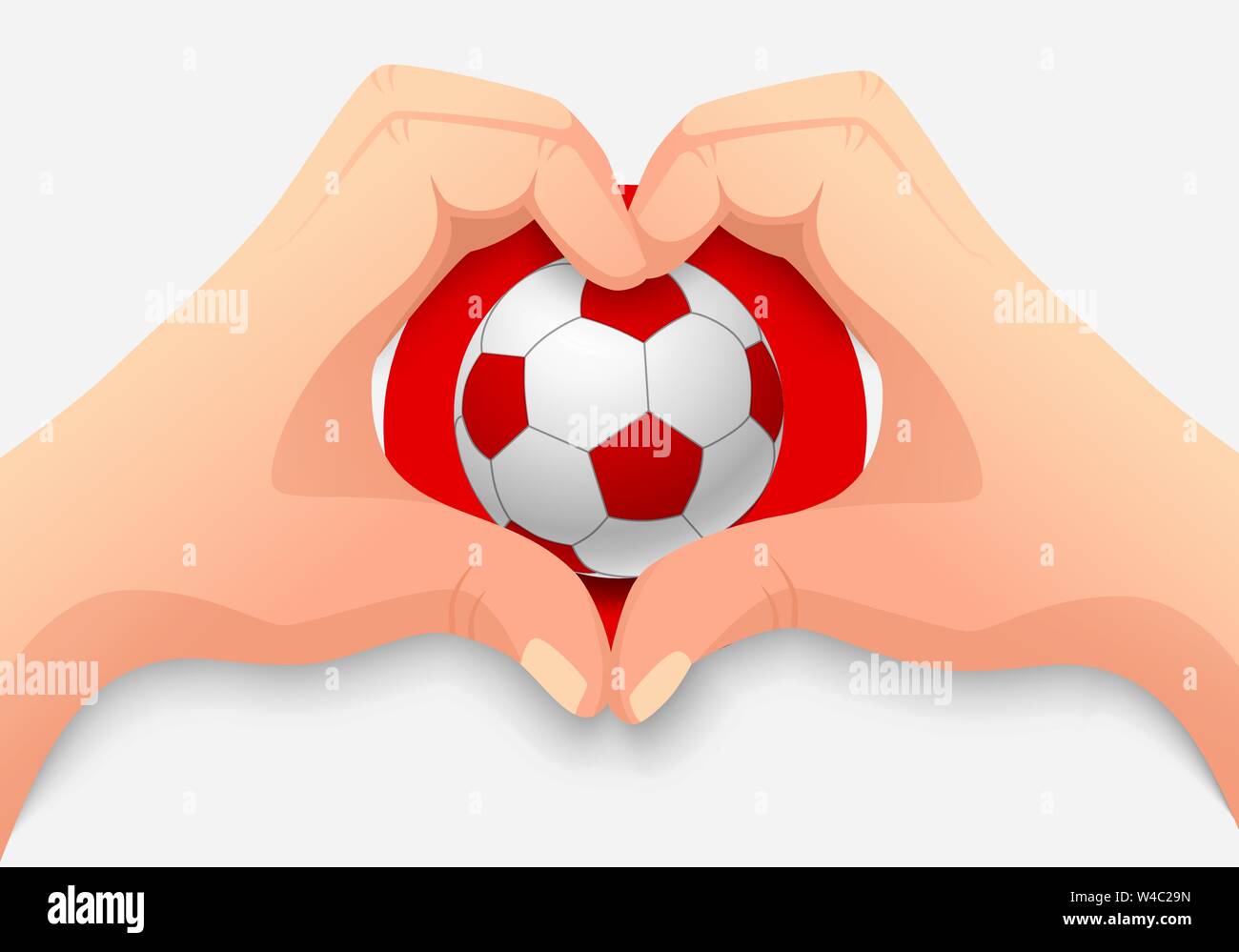 Japan flag and hand heart shape. National football background. Soccer ...