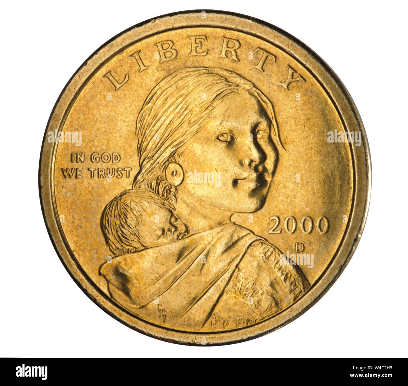 one Dollar coin in detail isolated Stock Photo - Alamy