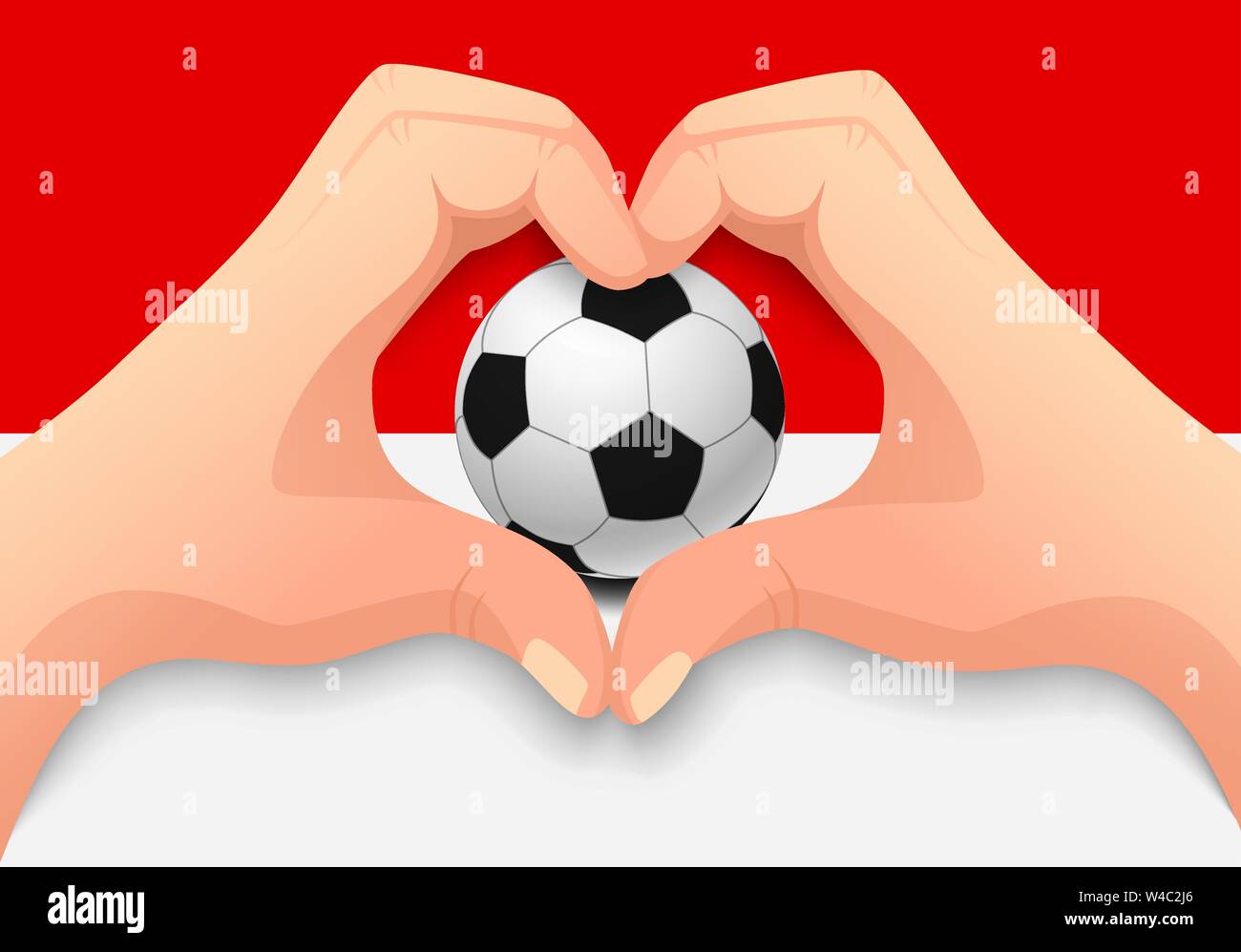 Monaco flag and hand heart shape. National football background. Soccer ...