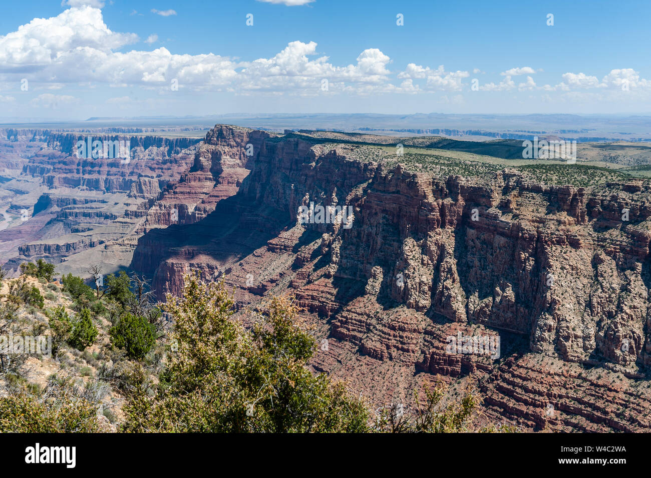 The Grand Canyon, as seen from the Desert view lookout, on a summer ...