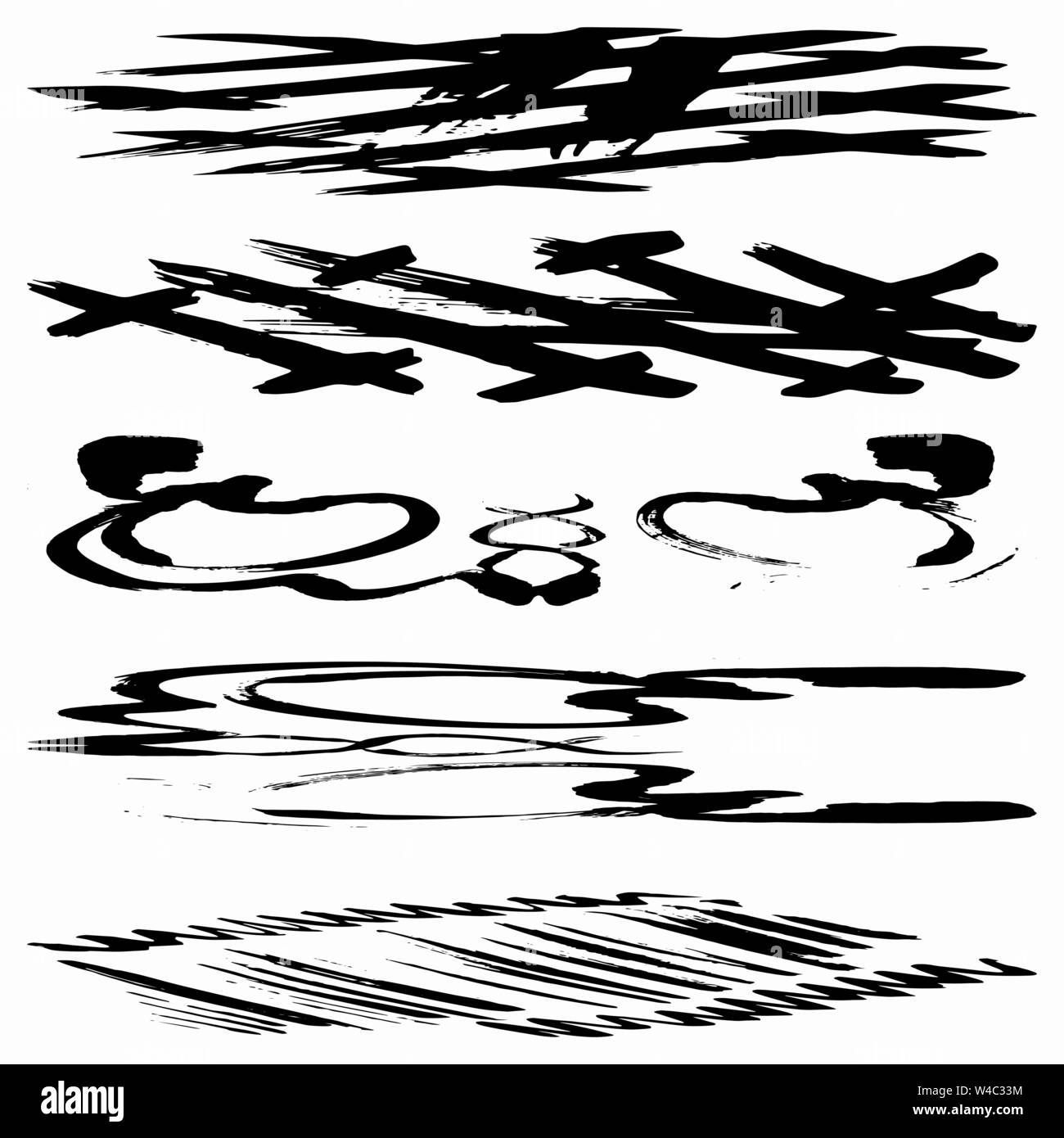 line monochrome graffiti grunge texture collection Stock Vector Image ...