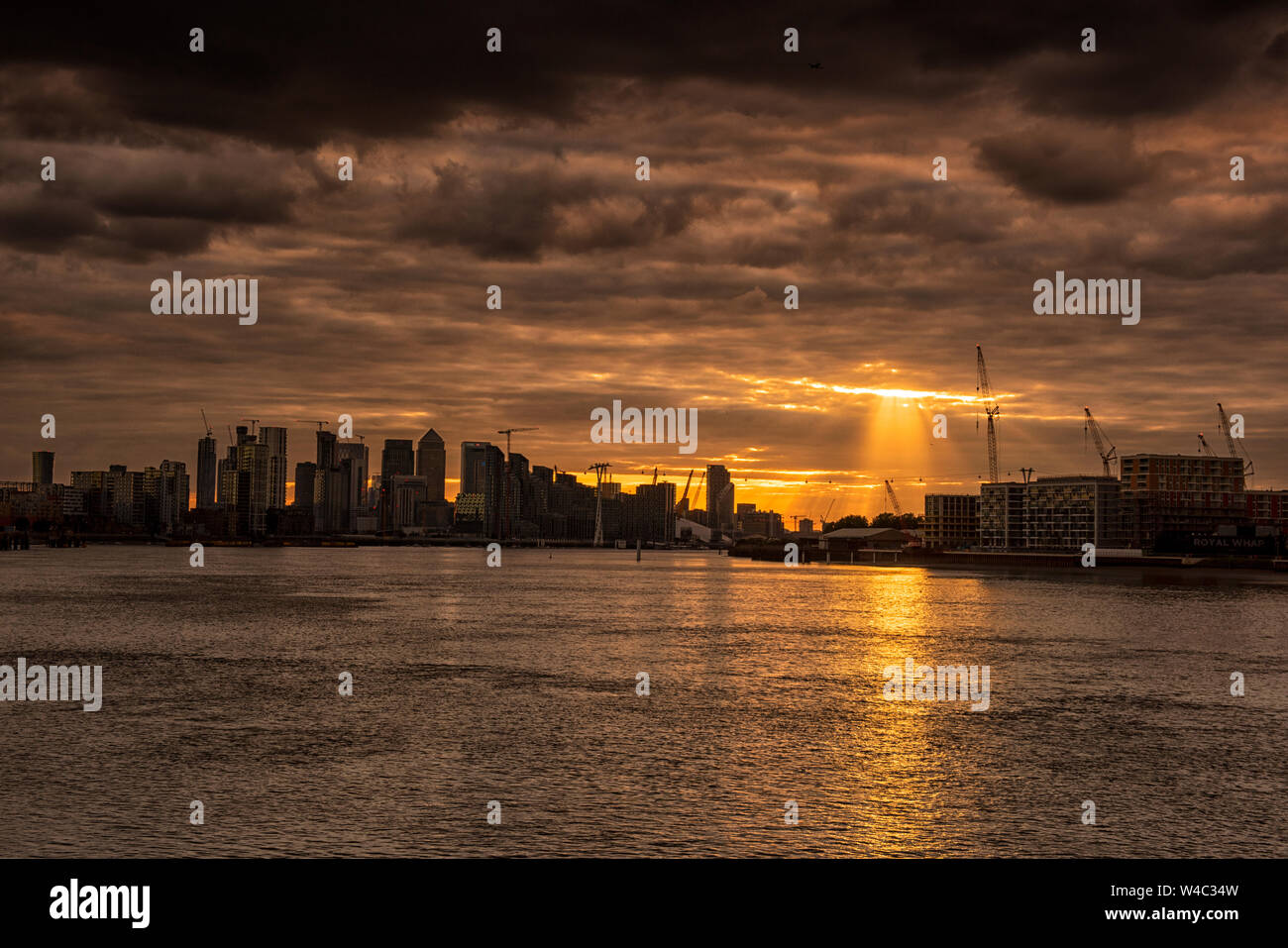 Sunset over the London City Skyline, England UK Stock Photo - Alamy