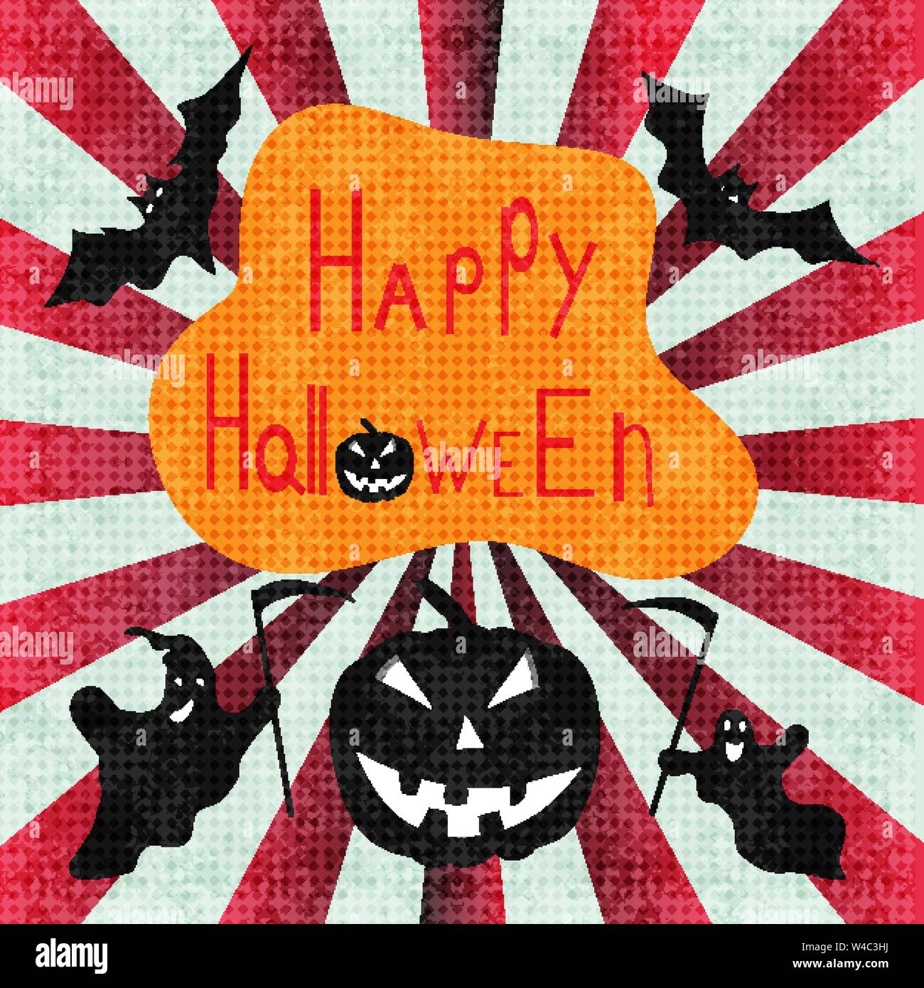 Happy Halloween festive abstract background vector illustration Stock ...