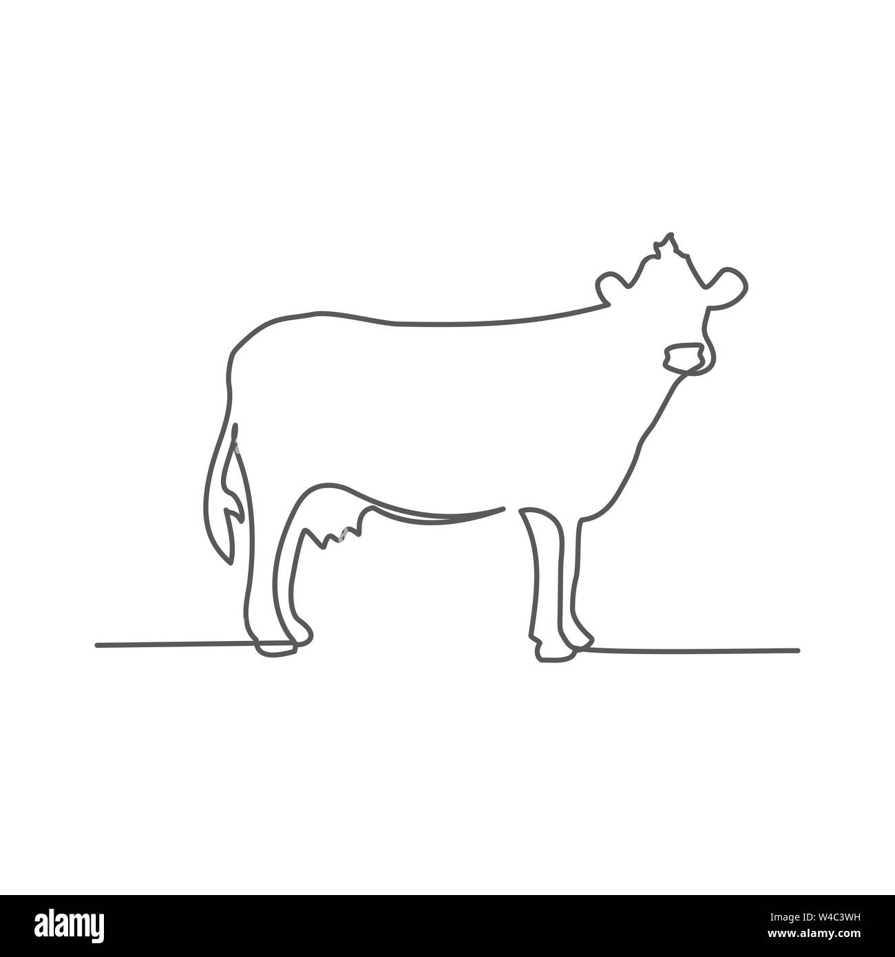 One line cattle icon hi-res stock photography and images - Alamy