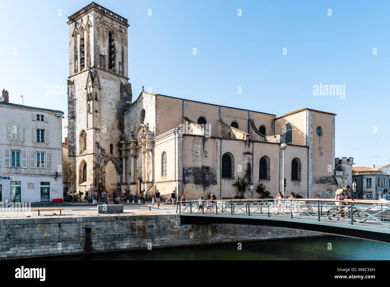 La Rochelle, France - August 6, 2018: Saint-Sauveur Church in the old ...