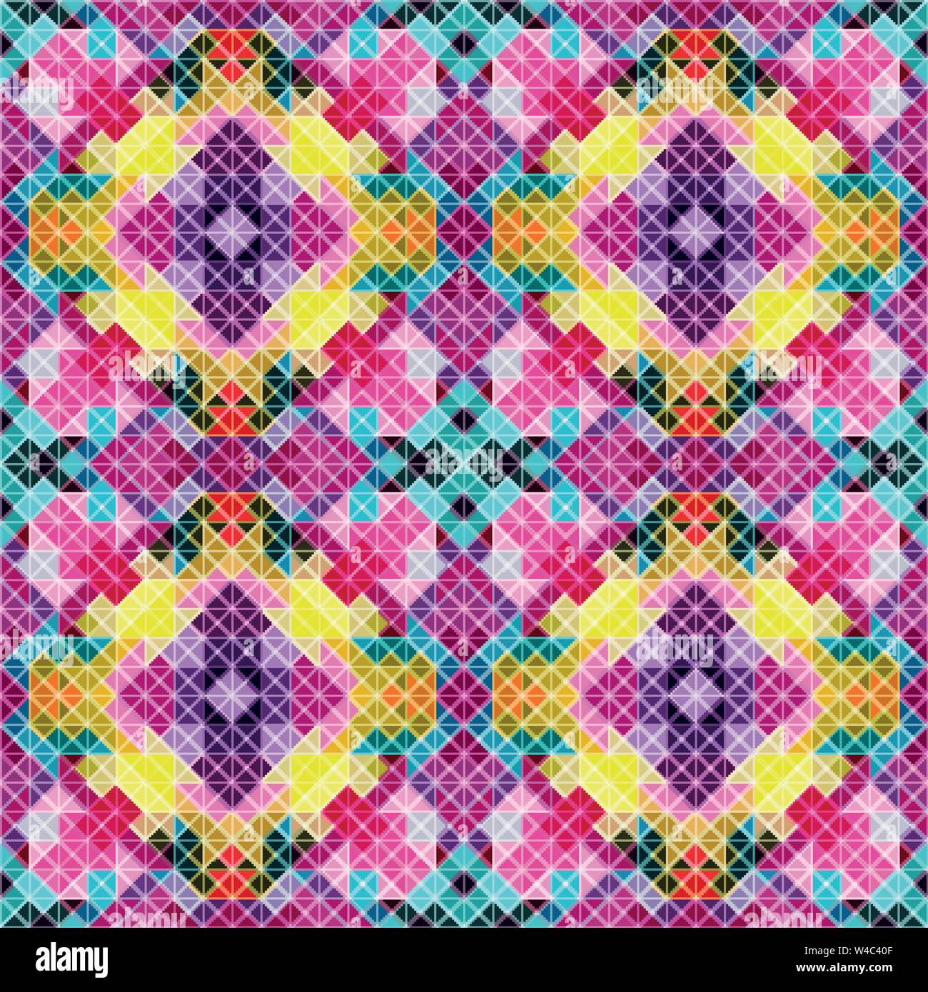 small polygons retro geometric seamless pattern vector illustration ...