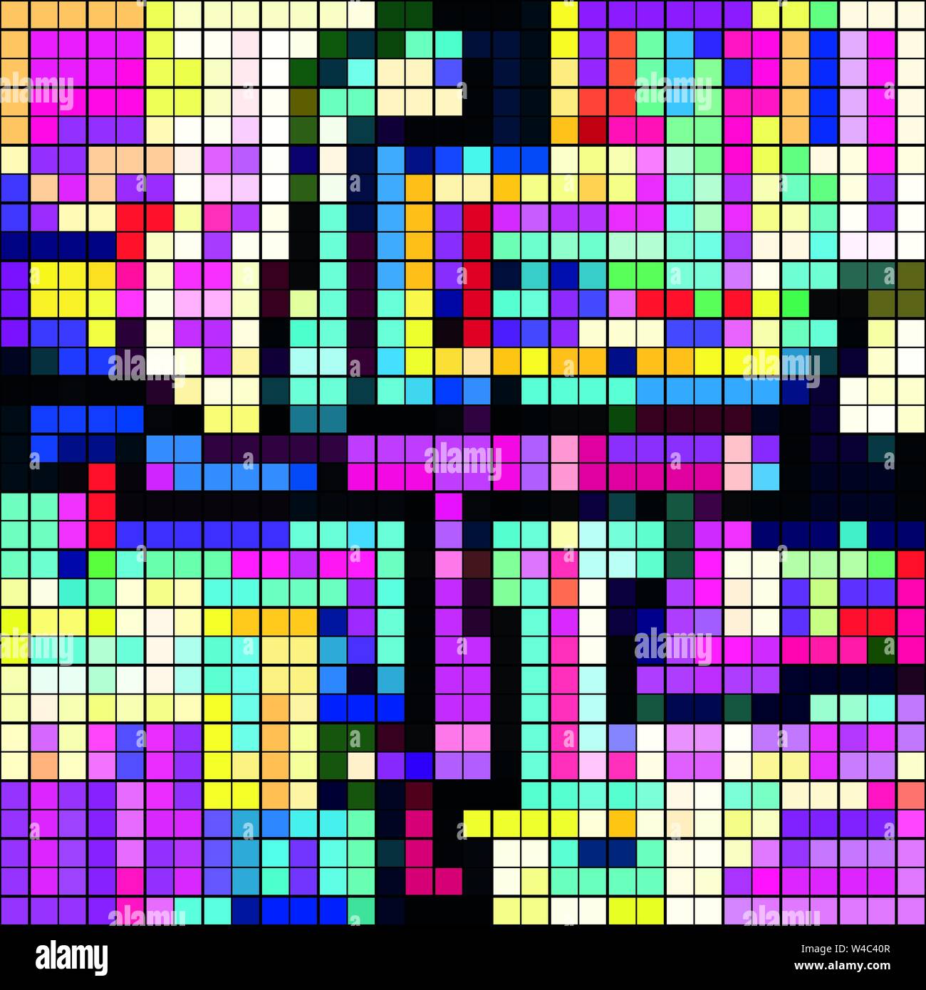 psychedelic beautiful small colored pixels seamless pattern Stock ...